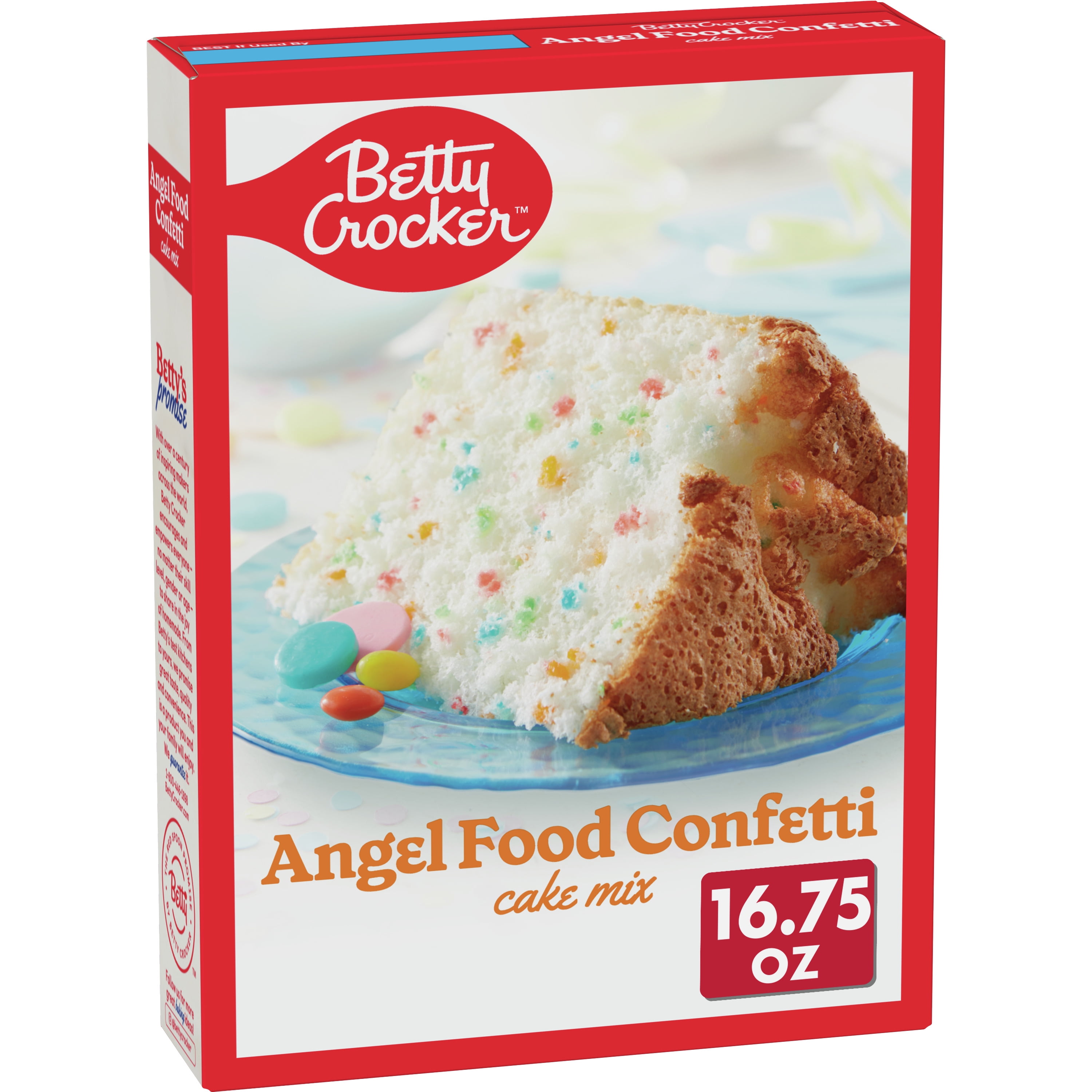 Betty Crocker Angel Food Confetti Cupcake & Cake Mix, 16.75 oz ...