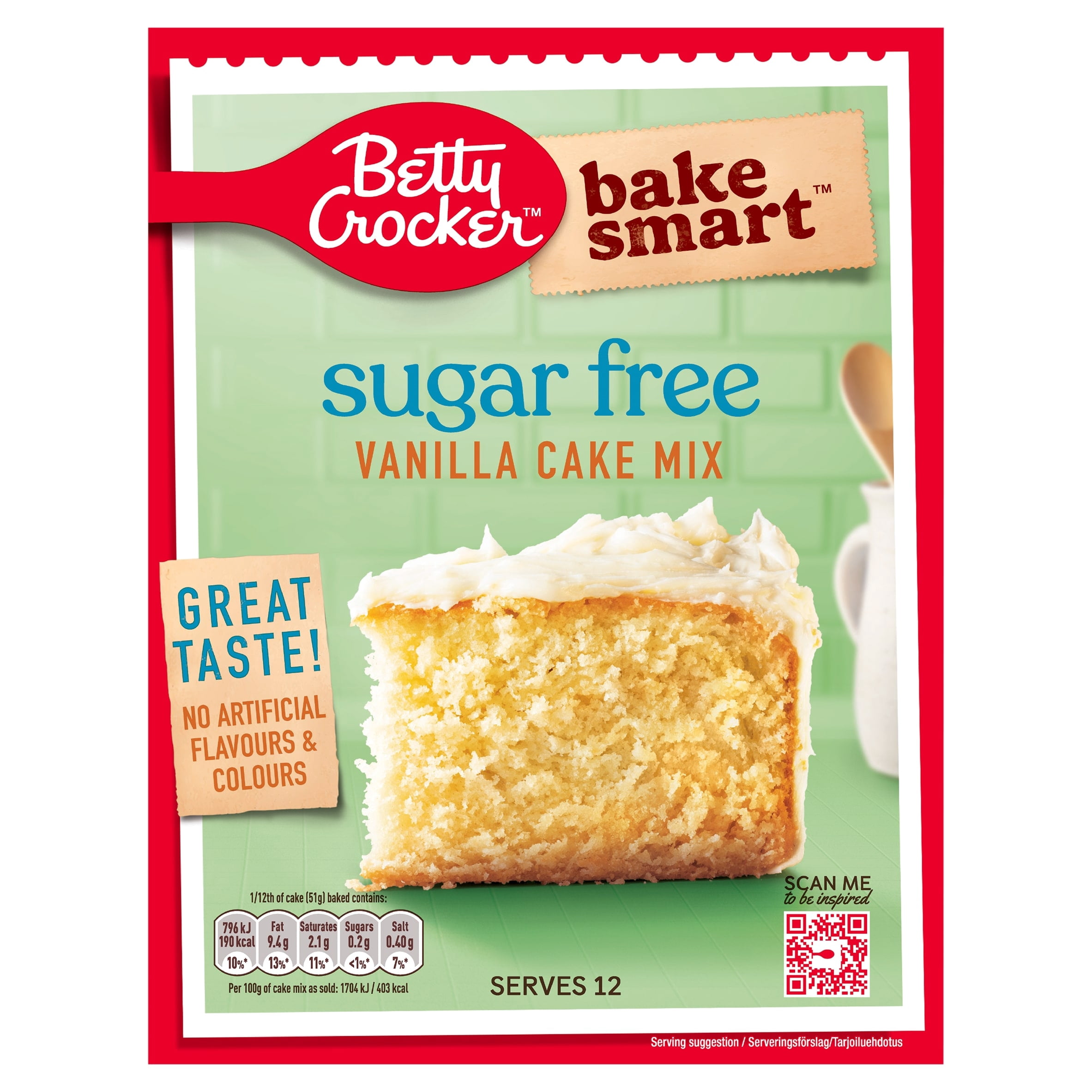 Betty Crocker Bake Smart Sugar Free Vanilla Cake Mix 350g, Imported ...