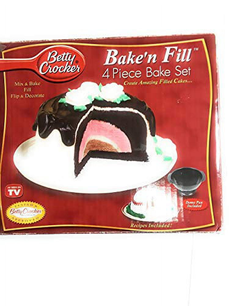 Betty Crocker Bake'n Fill 4-Piece Non-stick Bakeware Set with Dome Pan ...
