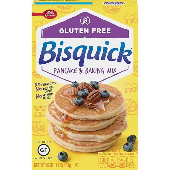 Betty Crocker Bisquick Baking Mix, Gluten Free Pancake and Waffle Mix ...