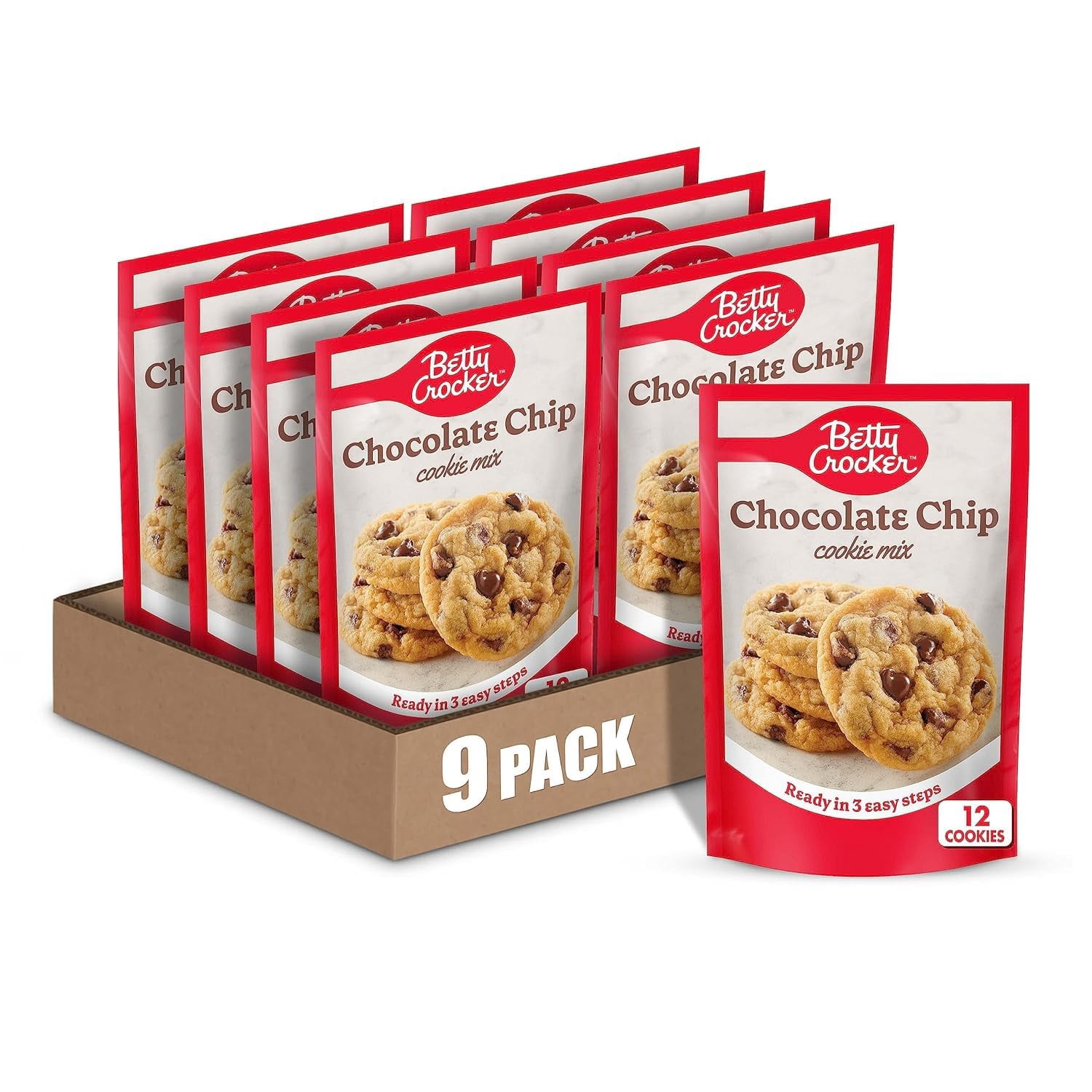 Betty Crocker Chocolate Chip BDF32 Cookie Mix, Makes (12) 2-inch ...
