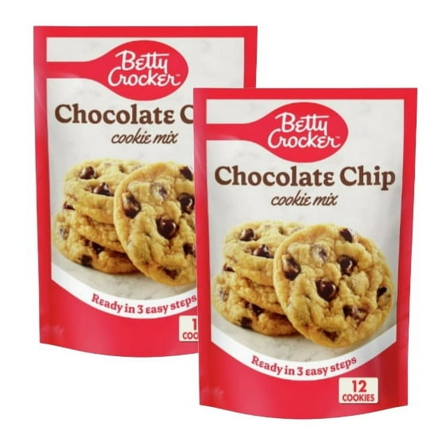 Betty Crocker Chocolate Chip Cookie Mix, Makes (12) 2-inch Cookies, 7.5 ...