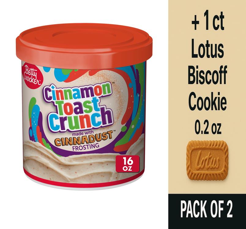 Betty Crocker Cinnamon Toast Crunch Frosting 16 oz - Pack of 2 & Lotus ...