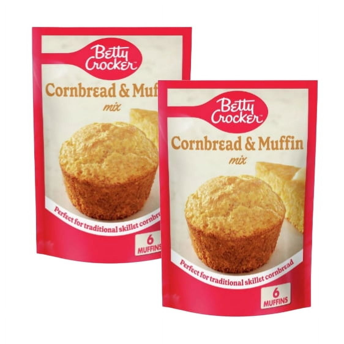 Betty Crocker Cornbread and Muffin Baking Mix, 6.5 oz (2 Pack ...