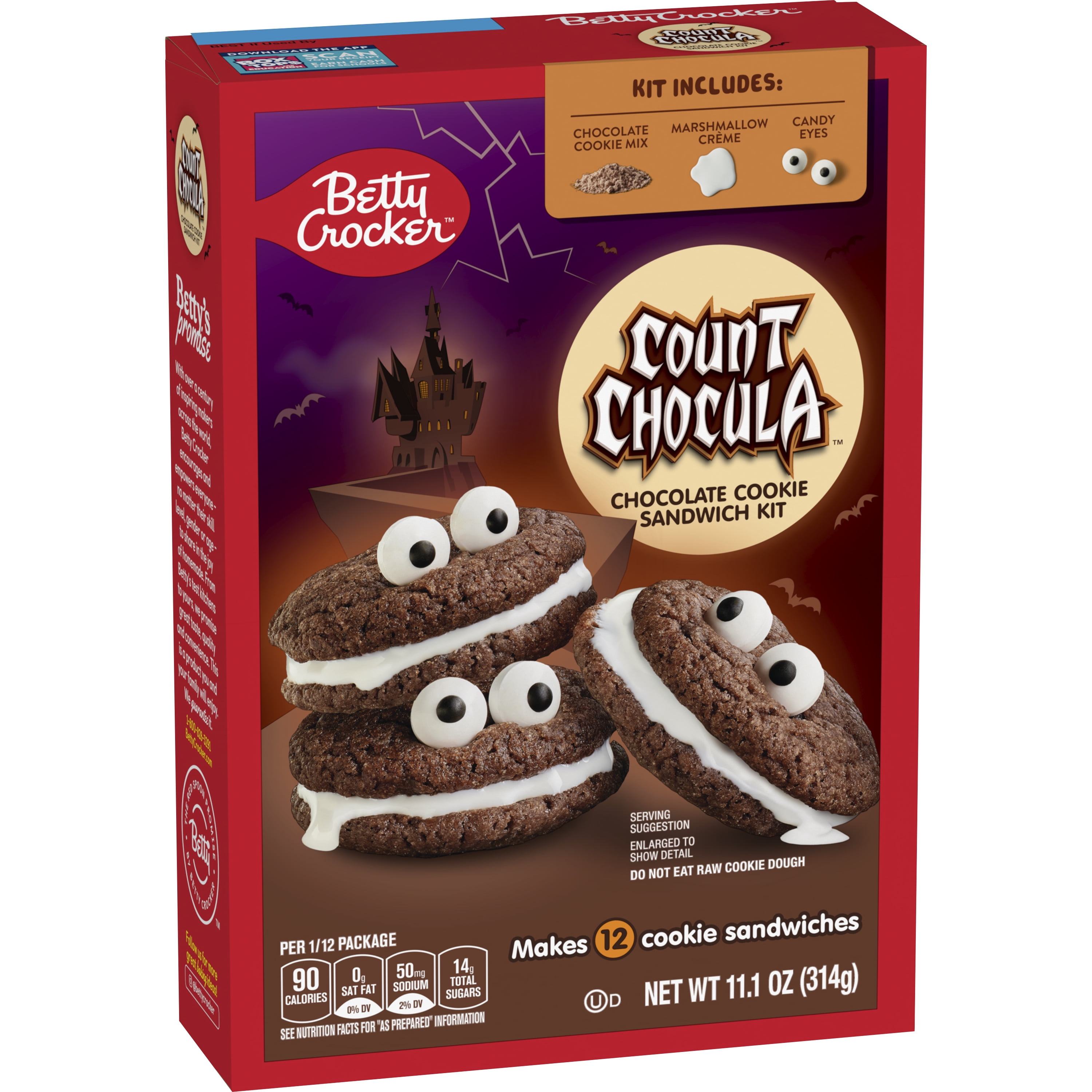 Betty Crocker Count Chocula Chocolate Cookie Sandwich Kit, 11.1 oz ...