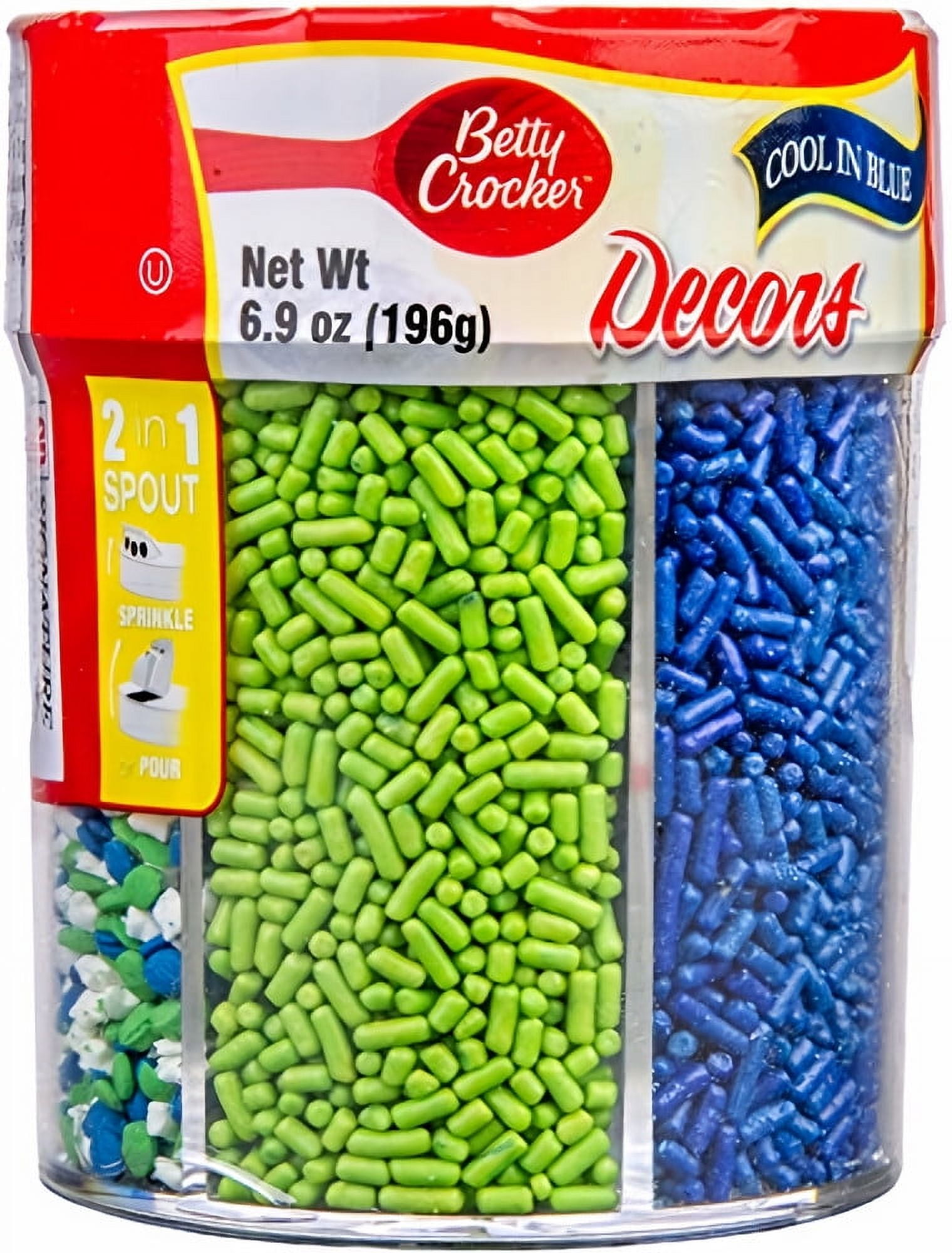 Betty Crocker Decor Sprinkles Cool in Blue Colors 6.9 oz (Pack of 3 ...