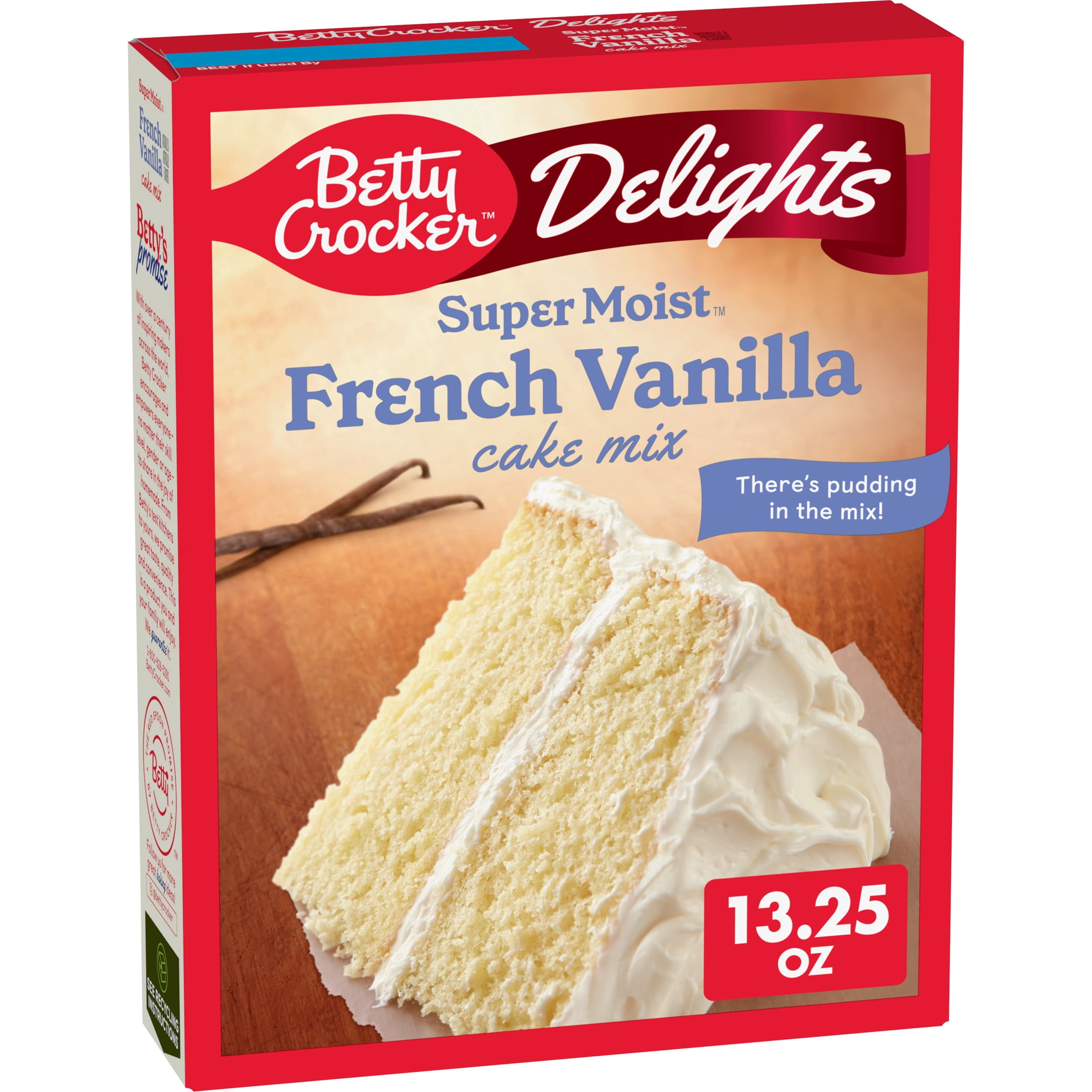 Betty Crocker, Super Moist French Vanilla Cake Mix, 13.25 oz, Naturally ...