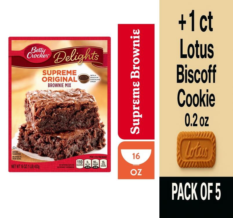 Betty Crocker Delights Supreme Original Brownie Mix 16 oz - Pack of 5 ...