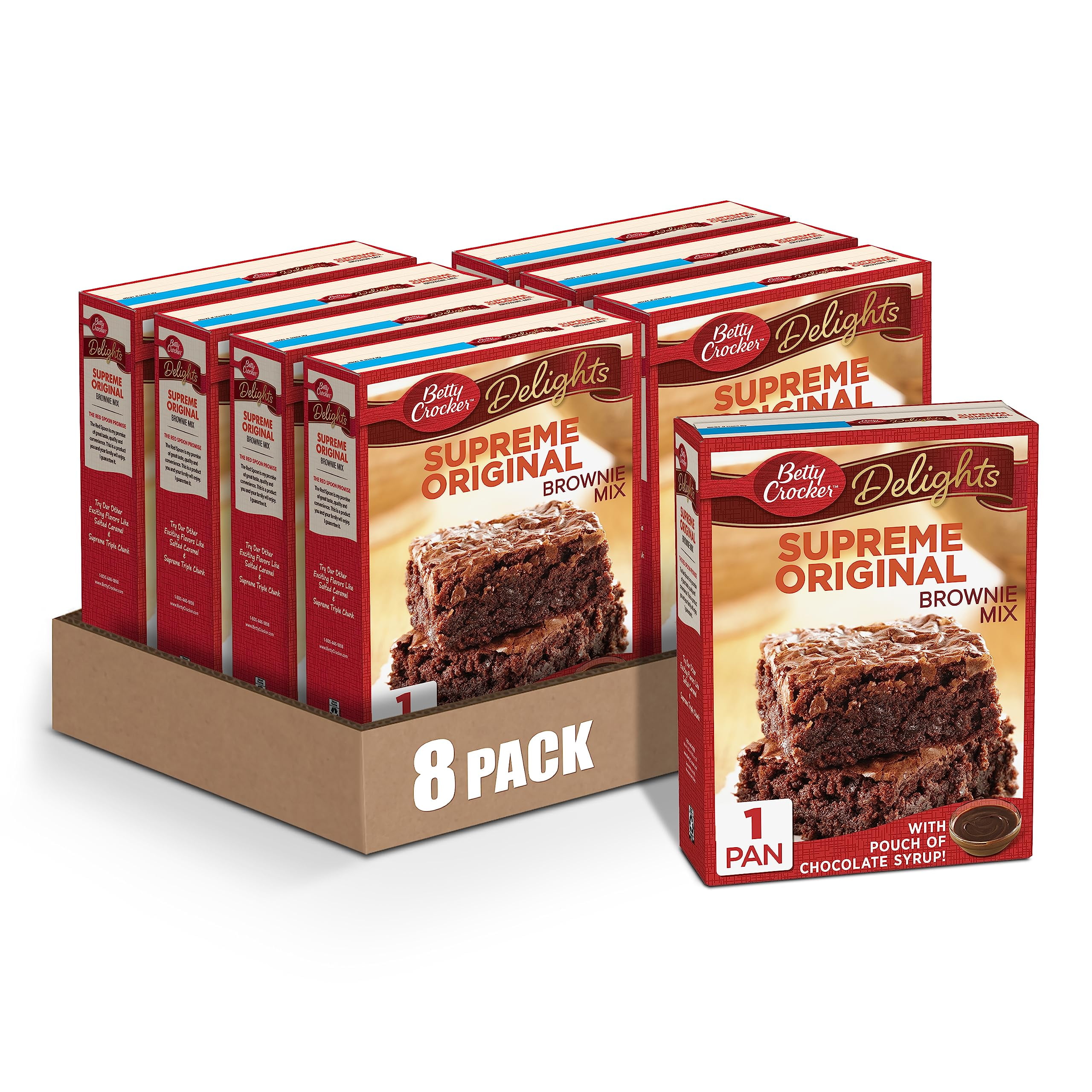 Betty Crocker Delights Supreme Original Brownie Mix, 16 oz. (Pack of 8 ...