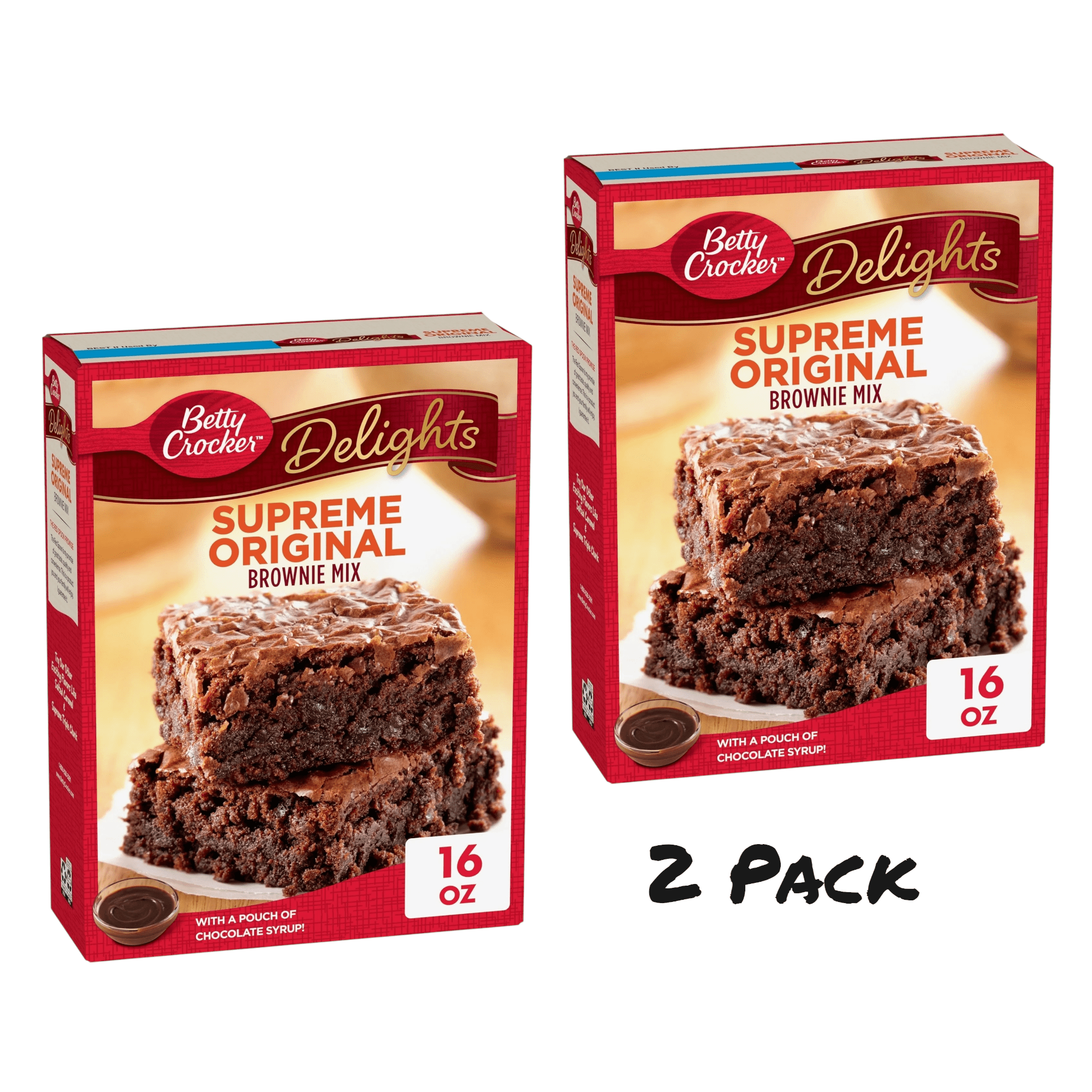 Betty Crocker Delights Supreme Original Brownie Mix, 2 Pack, 16 oz ...