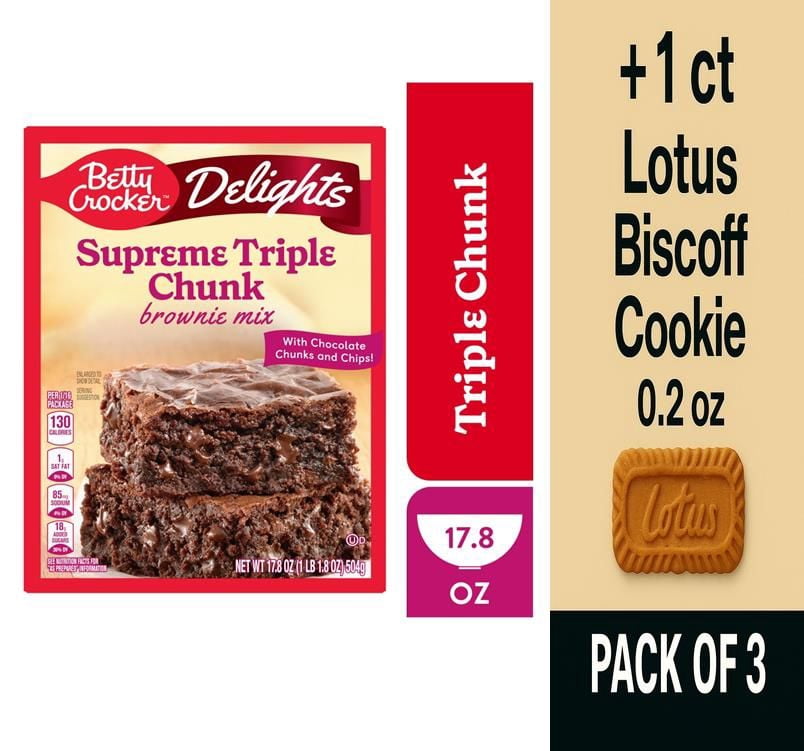 Betty Crocker Delights Supreme Triple Chunk Brownie Mix 17.8 oz - Pack ...