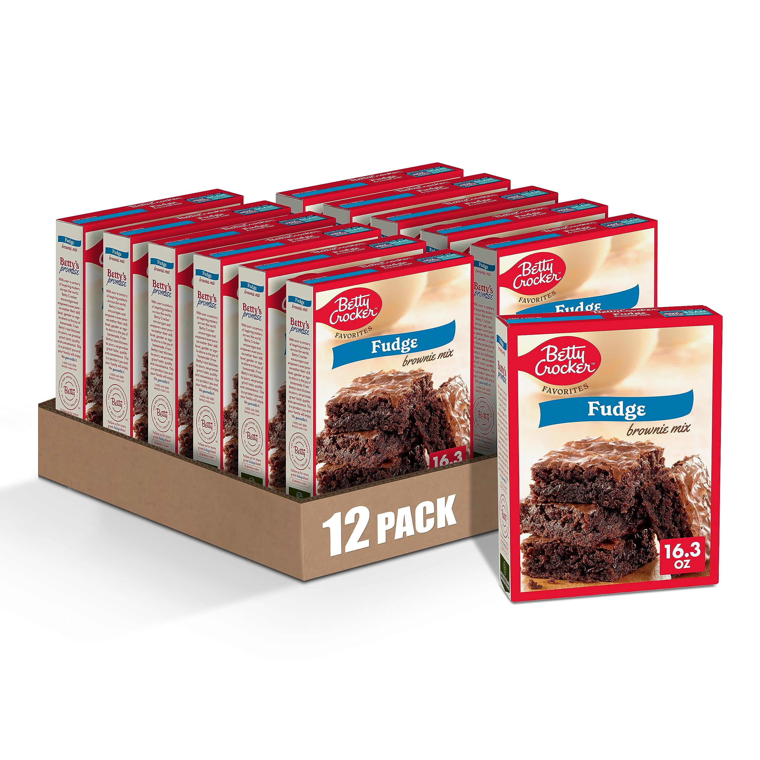 Betty Crocker Favorites Fudge OKA4 Brownie Mix, Holiday Baking, 16.3 oz ...