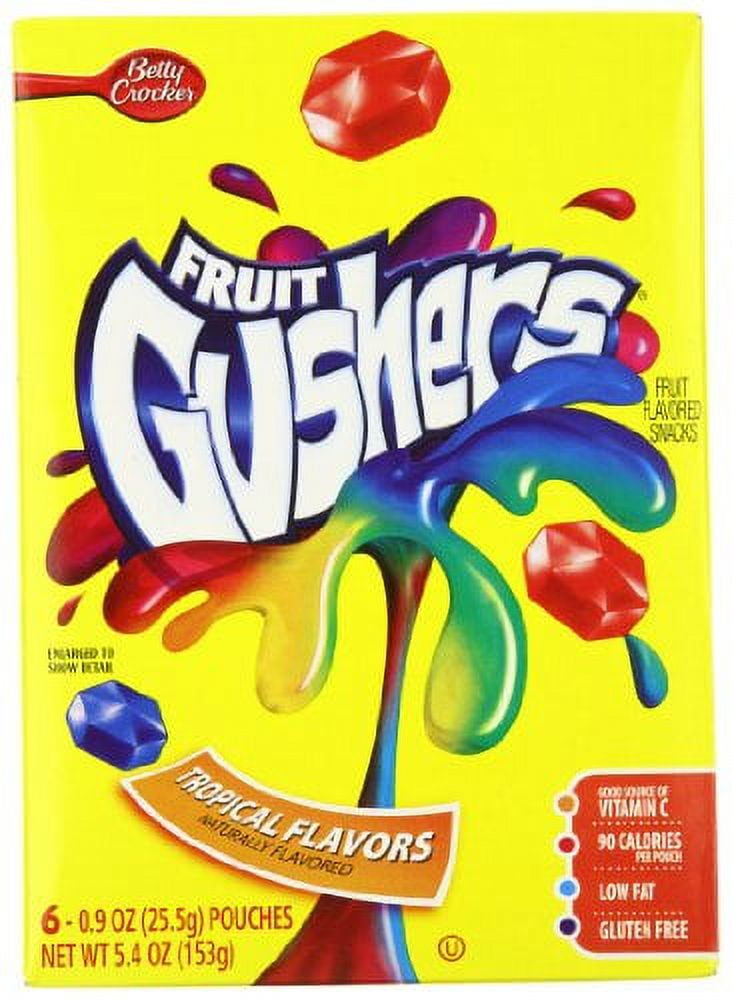 Betty Crocker Fruit Gushers Fruit Flavored Snacks, Tropical Flavors, 6 ...