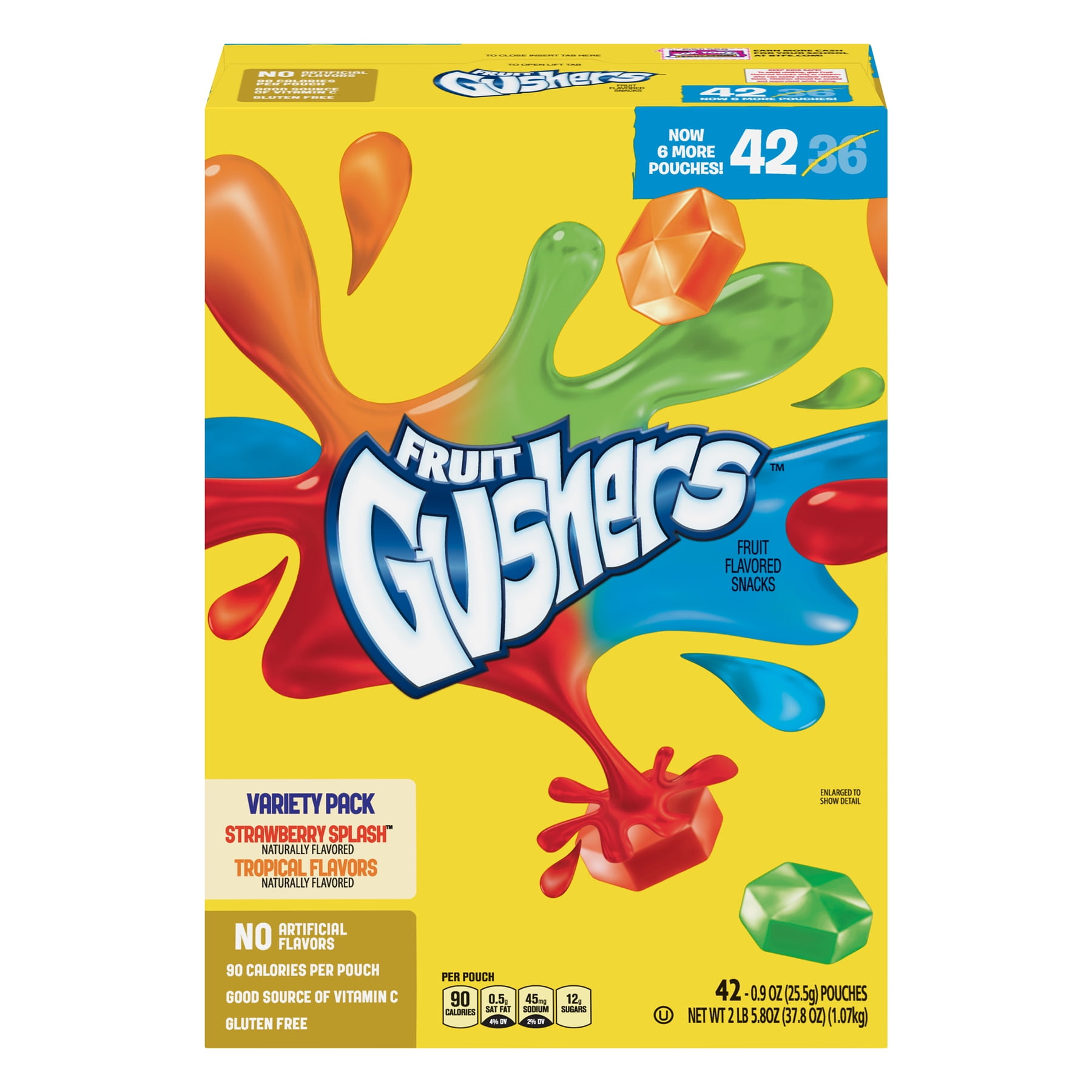 Betty Crocker Fruit Gushers Variety Pack 42Ct, 42 ct, 37.8 oz - Walmart.com