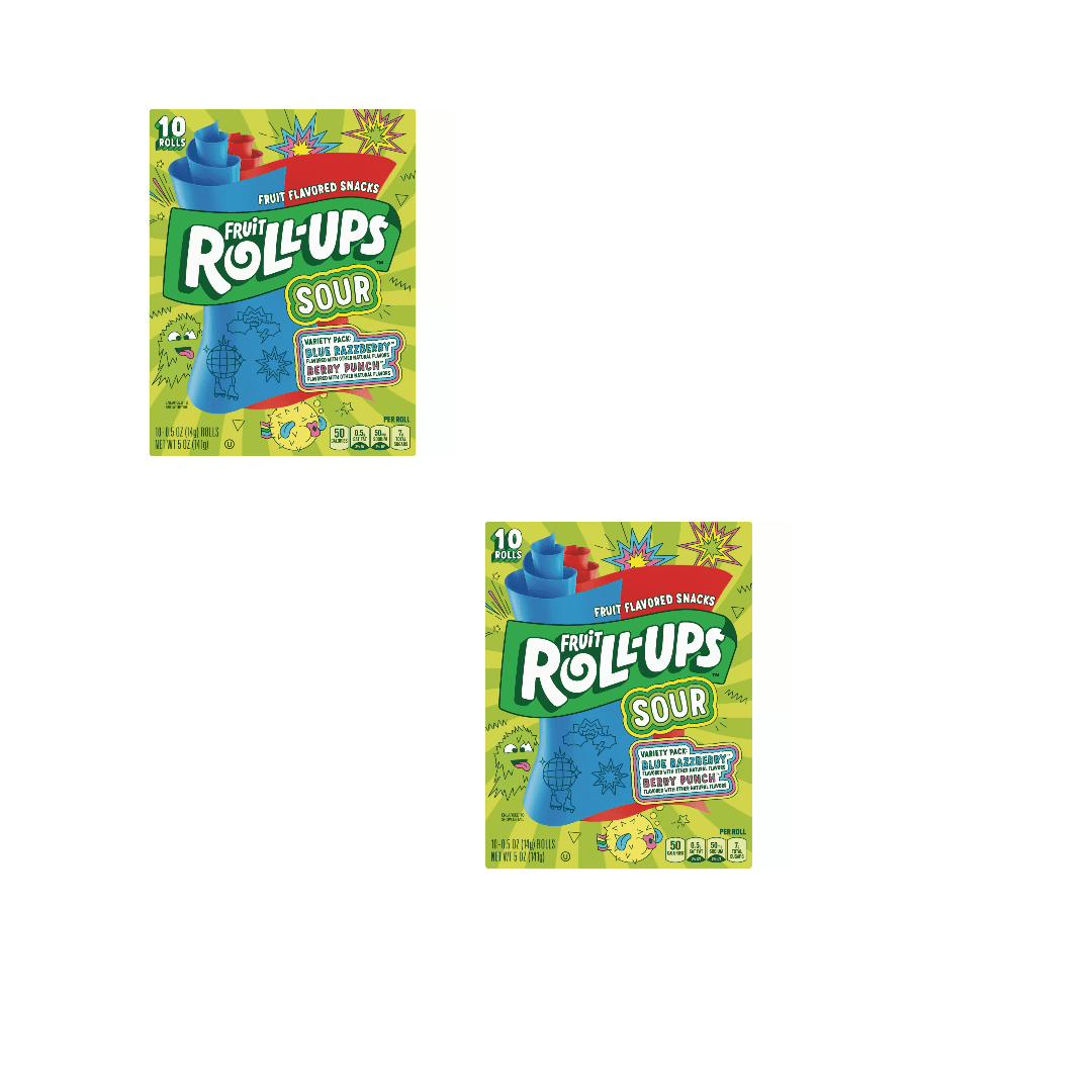 Betty Crocker Fruit Roll Ups Sour Blue Razzberry & Berry Punch Fruit ...