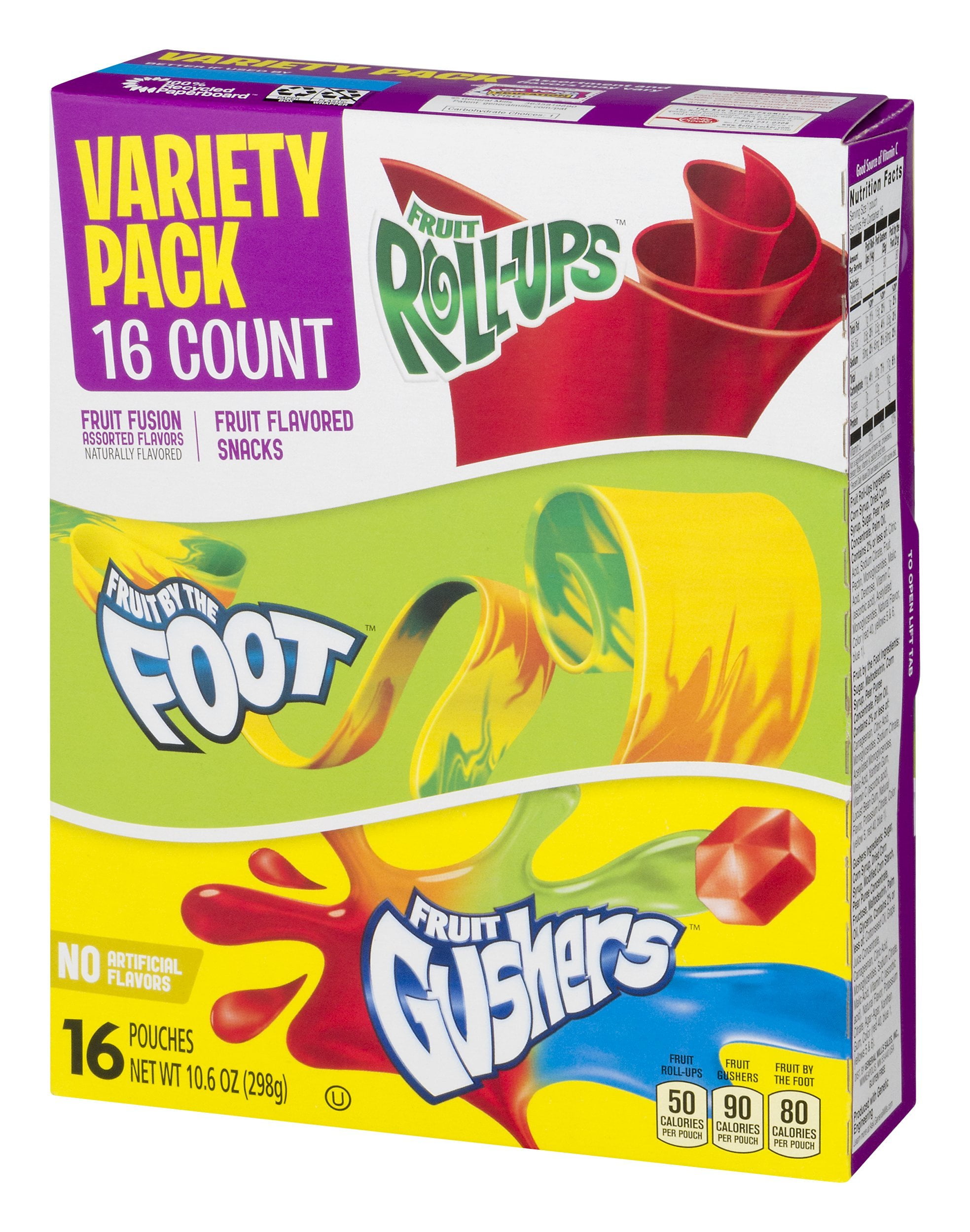 Betty Crocker Fruit Snacks, Fruit Roll-Ups, Fruit By The Foot And Fruit Gushers, Variety Snack ...