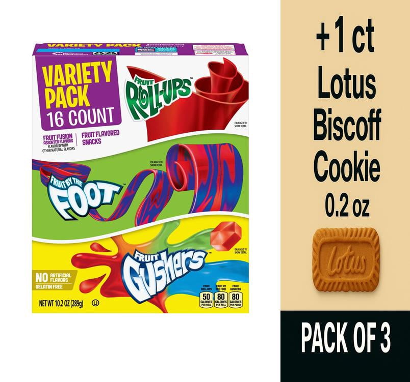 Betty Crocker Fruit Snacks Variety Pack - 16 ct - Pack of 3 & Lotus ...