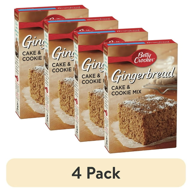 (4 pack) Betty Crocker Gingerbread Cake and Cookie Mix, 14.5 oz Bag ...