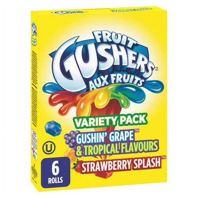 Betty Crocker Gushin Grape/Strawberry Gushers, 6ct 138g - Walmart.com