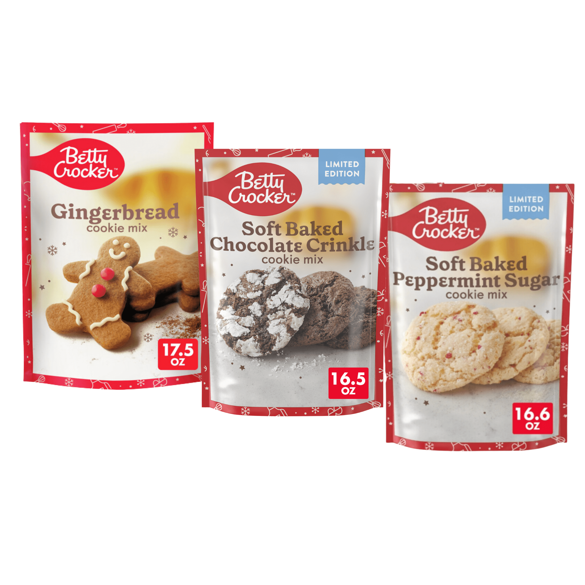 Betty Crocker Holiday Cookie Variety Pack - Chocolate Crinkle ...