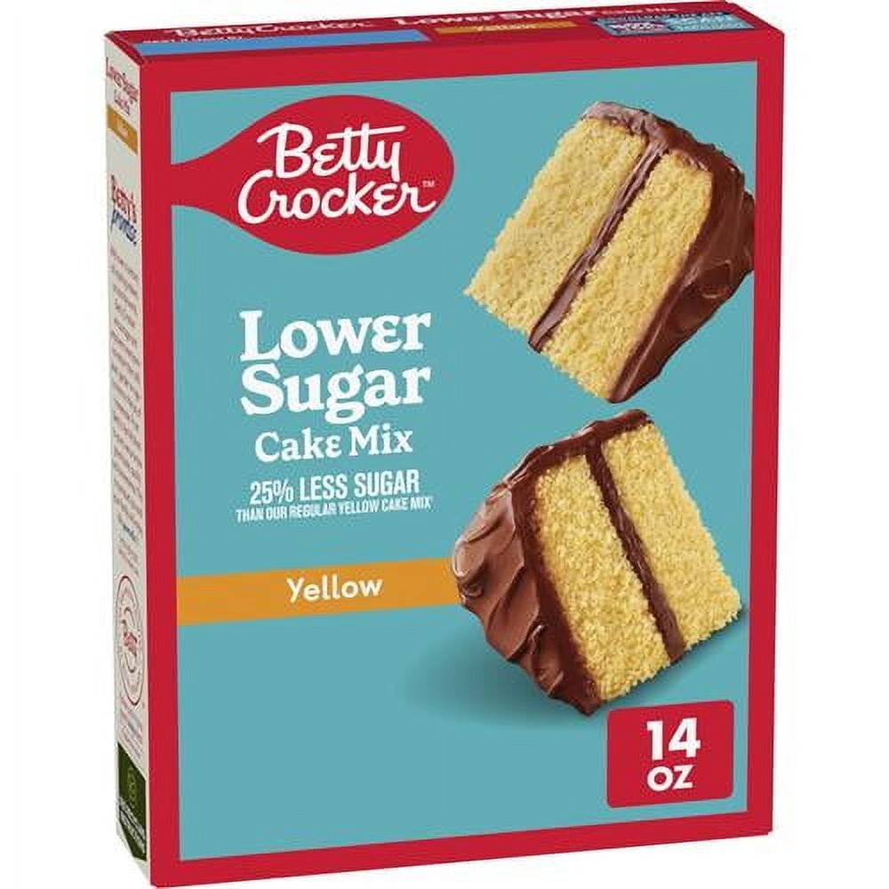 Betty Crocker Lower Sugar Yellow Cake Mix, No Artificial Sweeteners, 14 ...