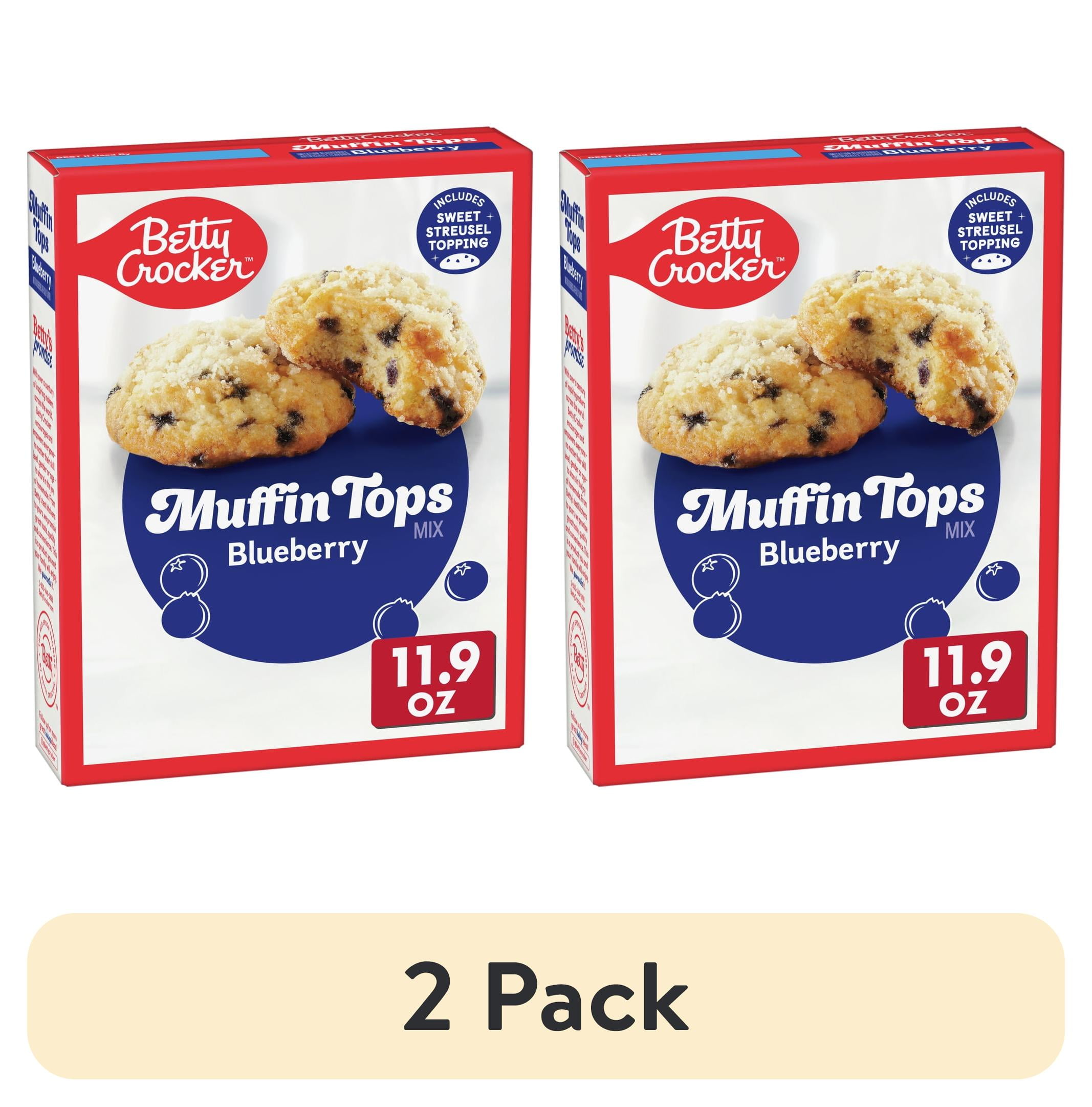 (2 pack) Betty Crocker Muffin Tops Mix, Blueberry, With Topping, 11.9 oz - Walmart.com