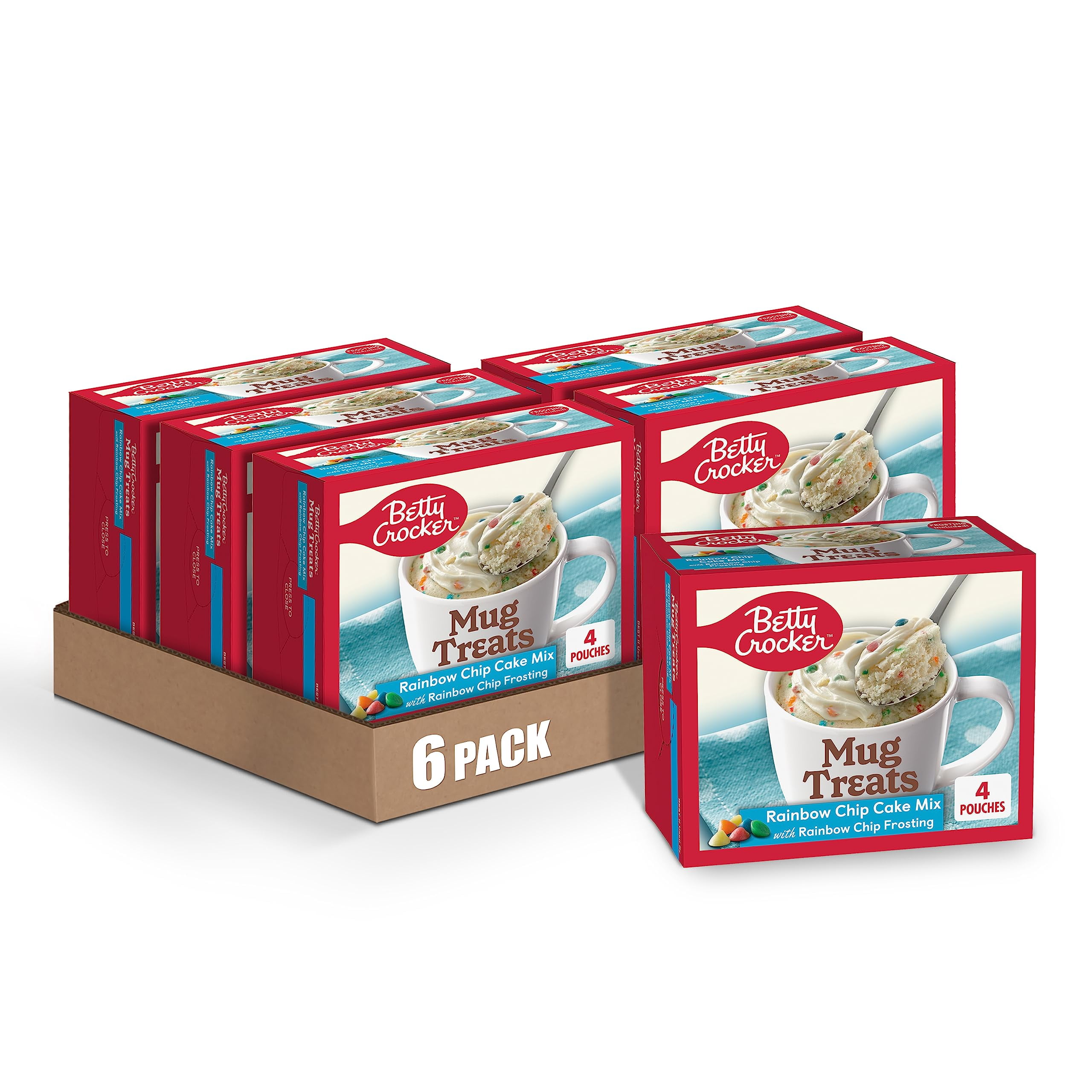 Betty Crocker Mug Treats OKA4 Rainbow Chip Cake Mix with Frosting, 4 ...