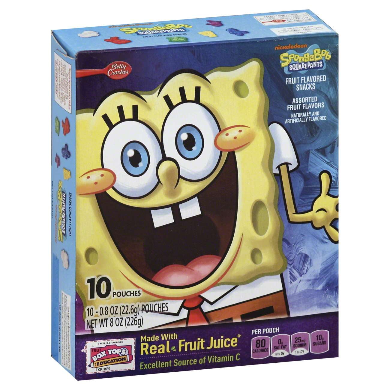 Betty Crocker Nickelodeon SpongeBob SquarePants Assorted Fruit Flavored ...