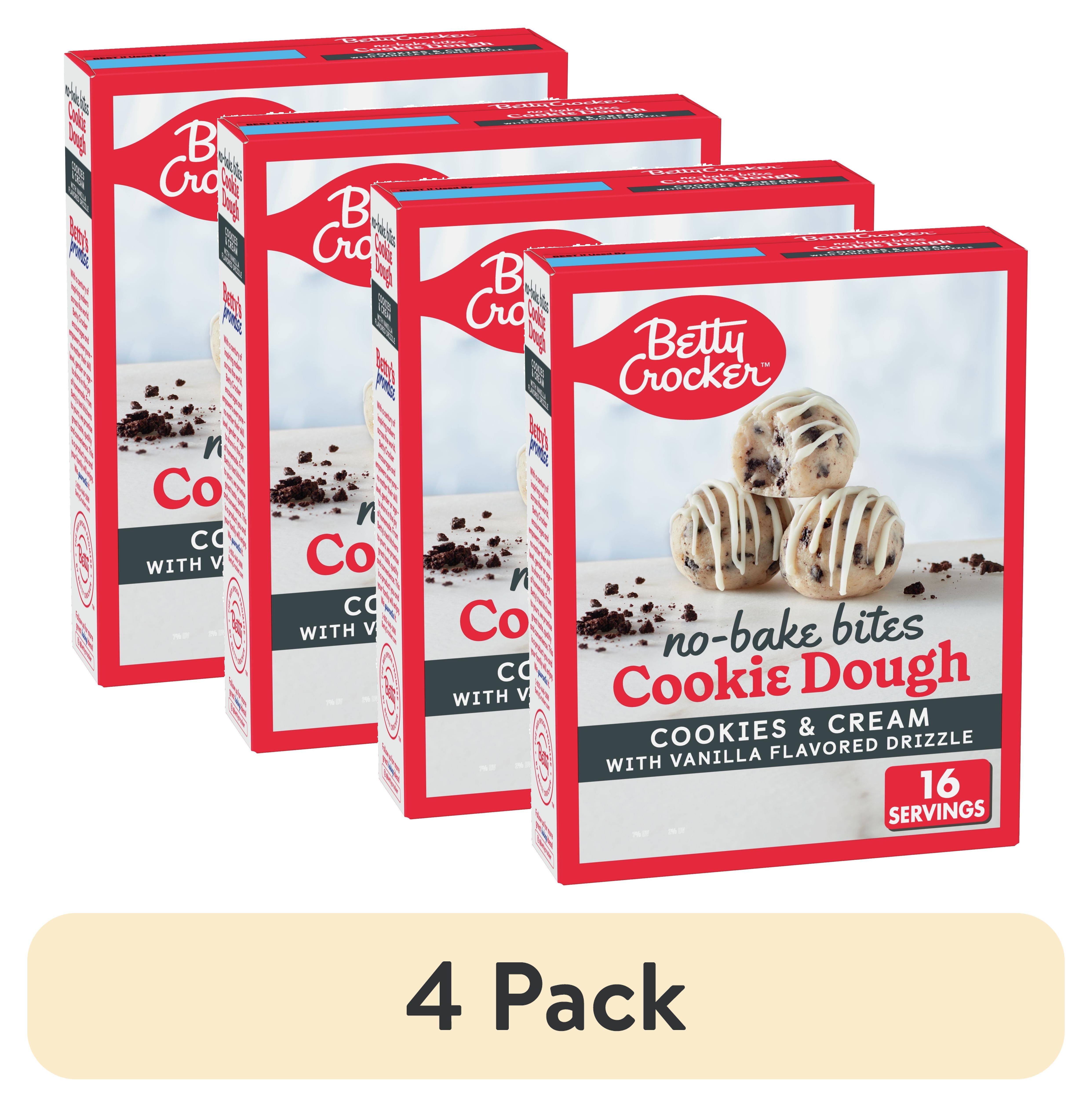 (4 pack) Betty Crocker No-Bake Bites Cookies and Cream Cookie Dough, 12 ...