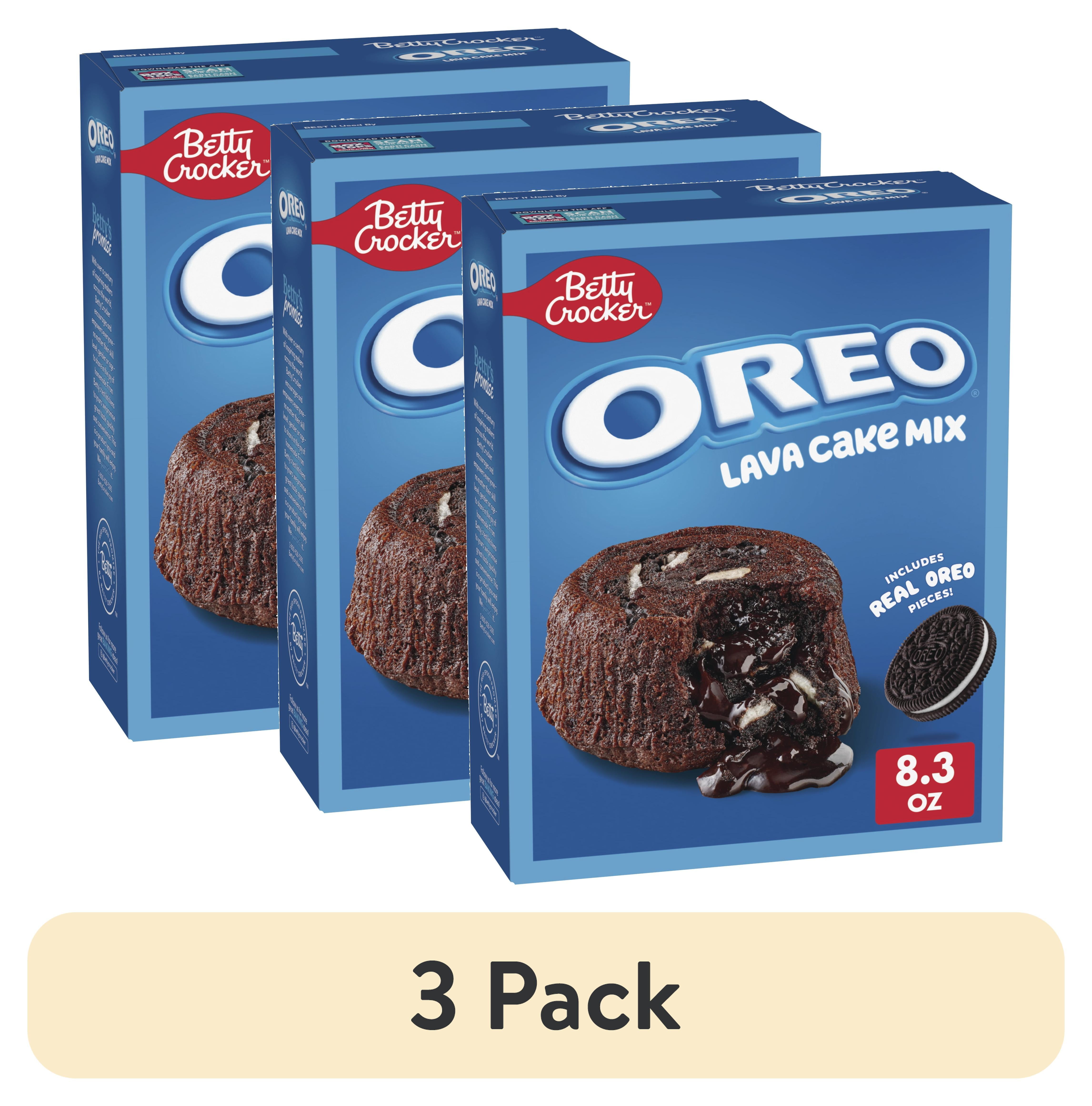 (3 pack) Betty Crocker OREO Lava Cake Mix, Chocolate Cake Mix With OREO ...