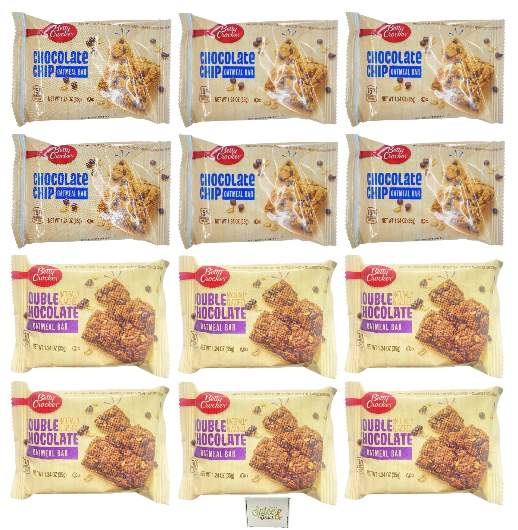 Betty Crocker Oatmeal Bar | 1.24 oz. Each | 12 Pack, Chocolate & Double ...