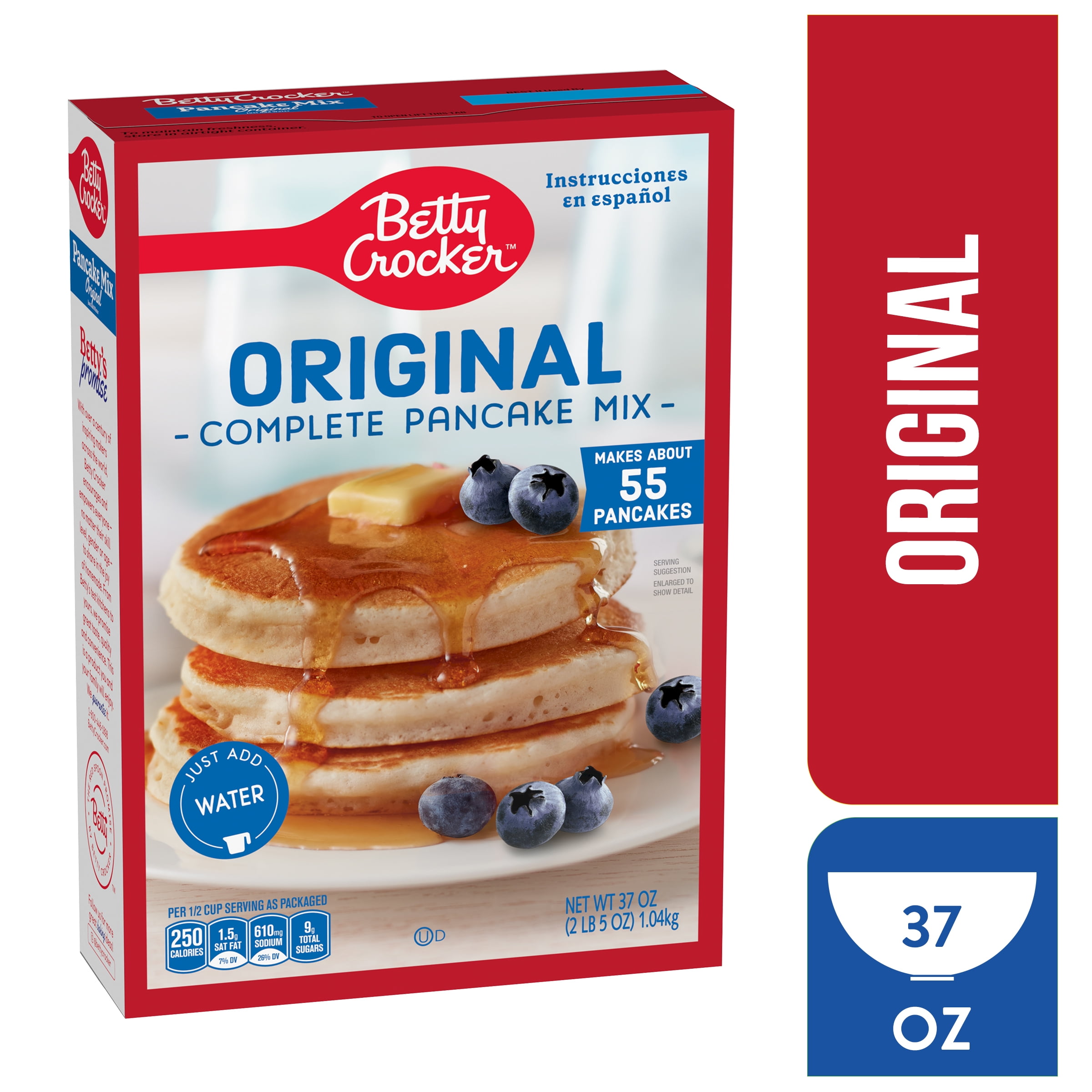 Betty Crocker Original Complete Pancake Mix, Just Add Water, 37 oz ...