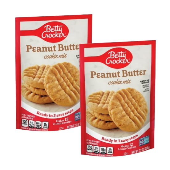 Betty Crocker Peanut Butter Cookie Mix, Makes twelve (12) 2-inch ...