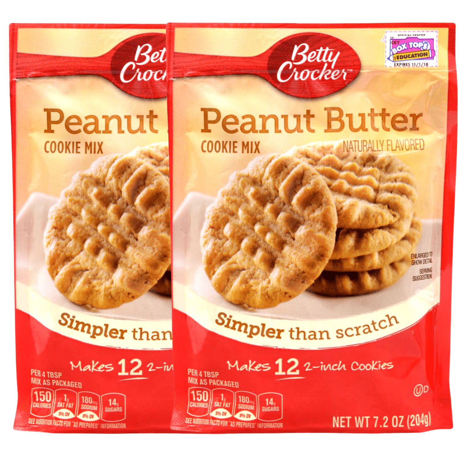 Betty Crocker Peanut Butter Cookie Mix Quick and Easy to Bake - 2 Packs ...