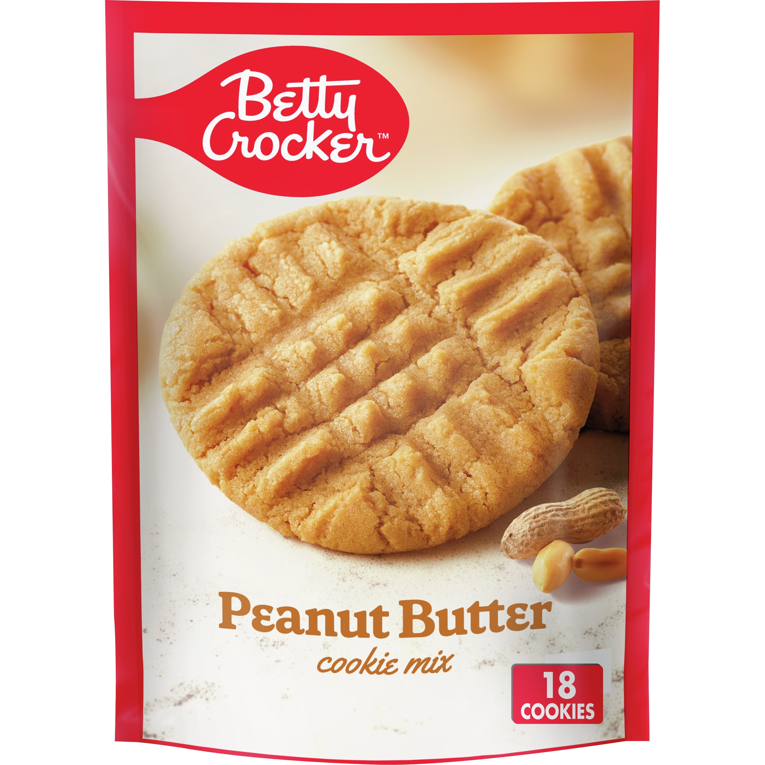 Betty Crocker Peanut Butter Cookies, Cookie Baking Mix, 17.5 oz ...