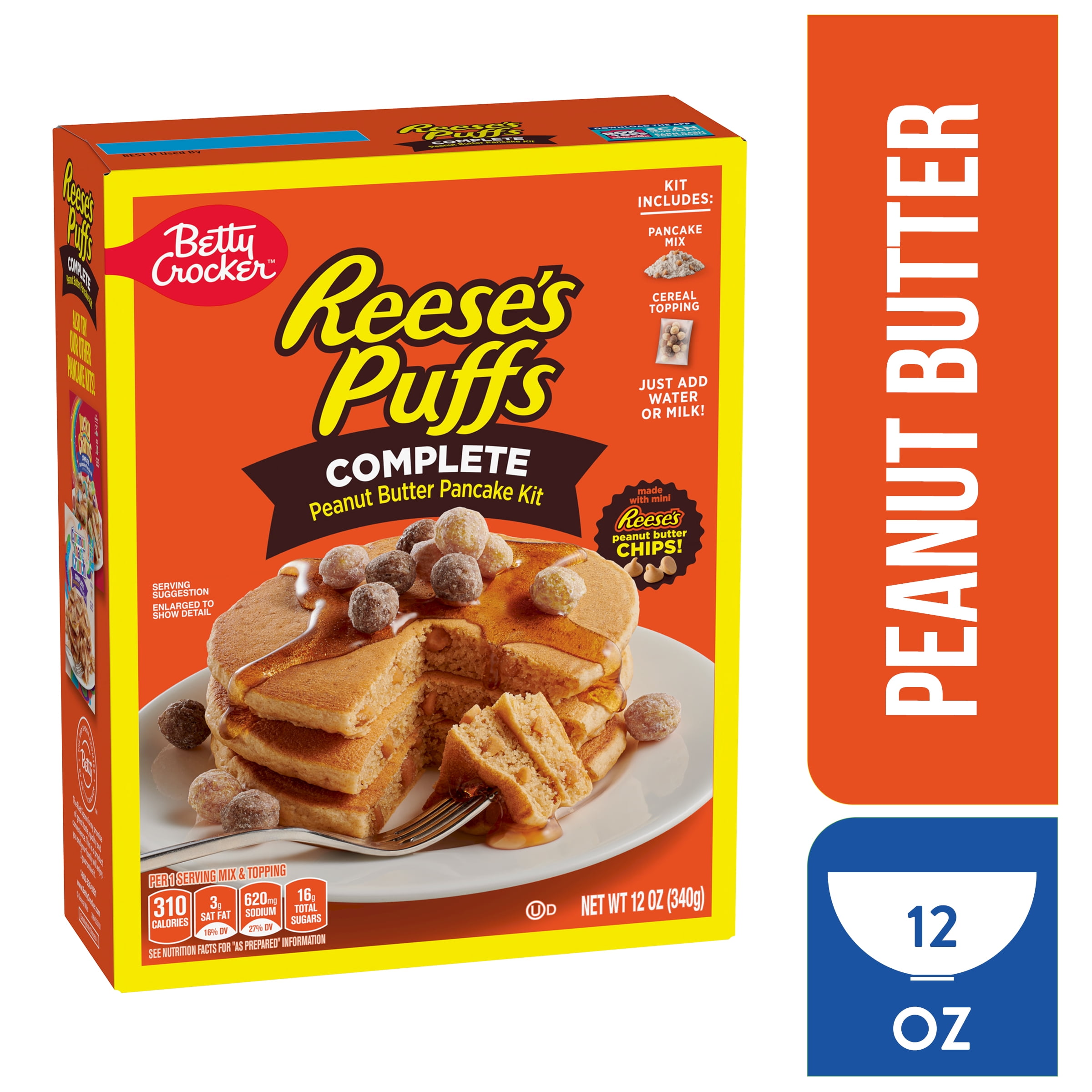 Betty Crocker REESE's PUFFS Peanut Butter Pancake Mix, 12 oz. - Walmart.com