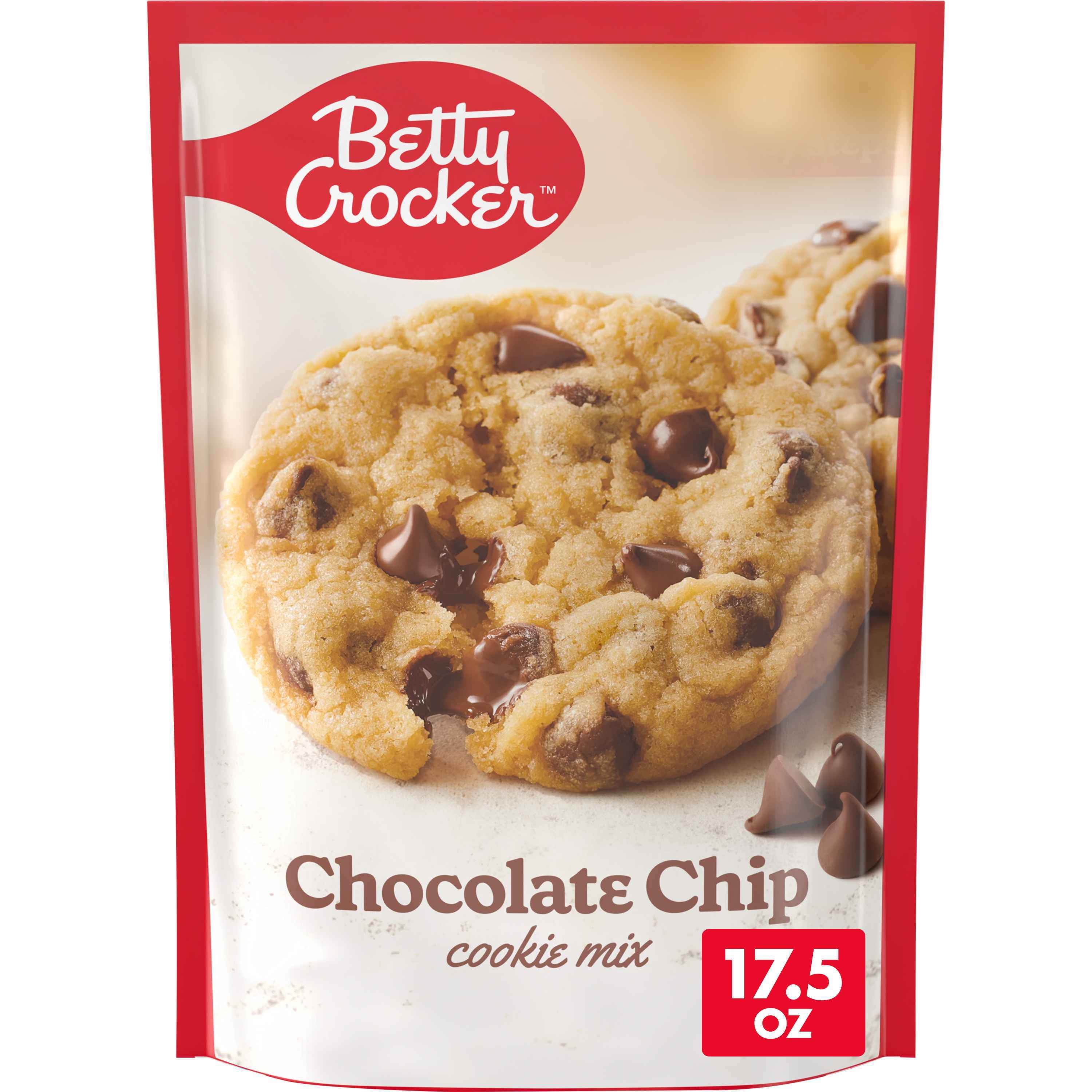 Betty Crocker Chocolate Chip Cookies, Cookie Mix, Holiday Baking, 17.5 ...