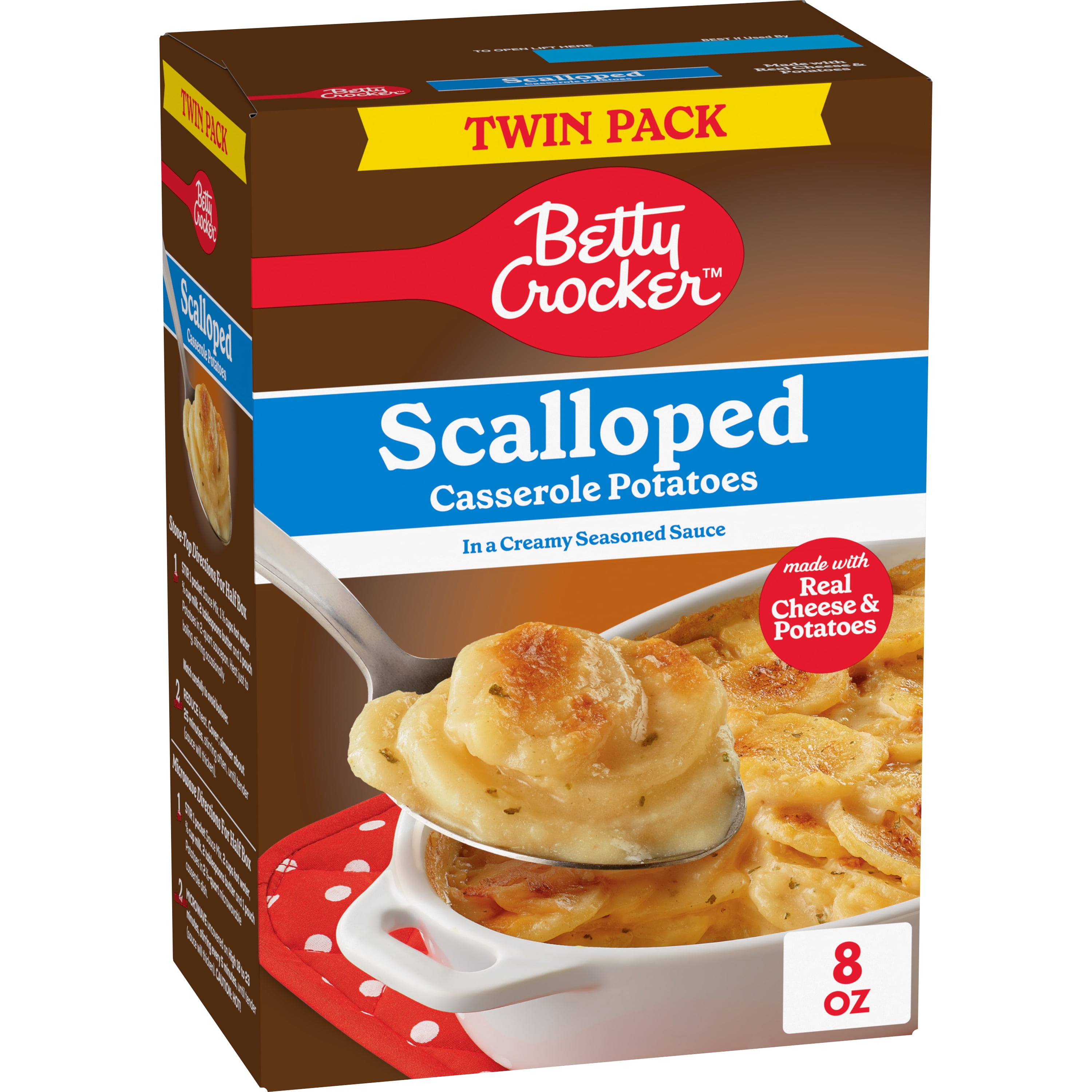 Betty Crocker Scalloped Casserole Potatoes, Made With Real Cheese, Twin ...