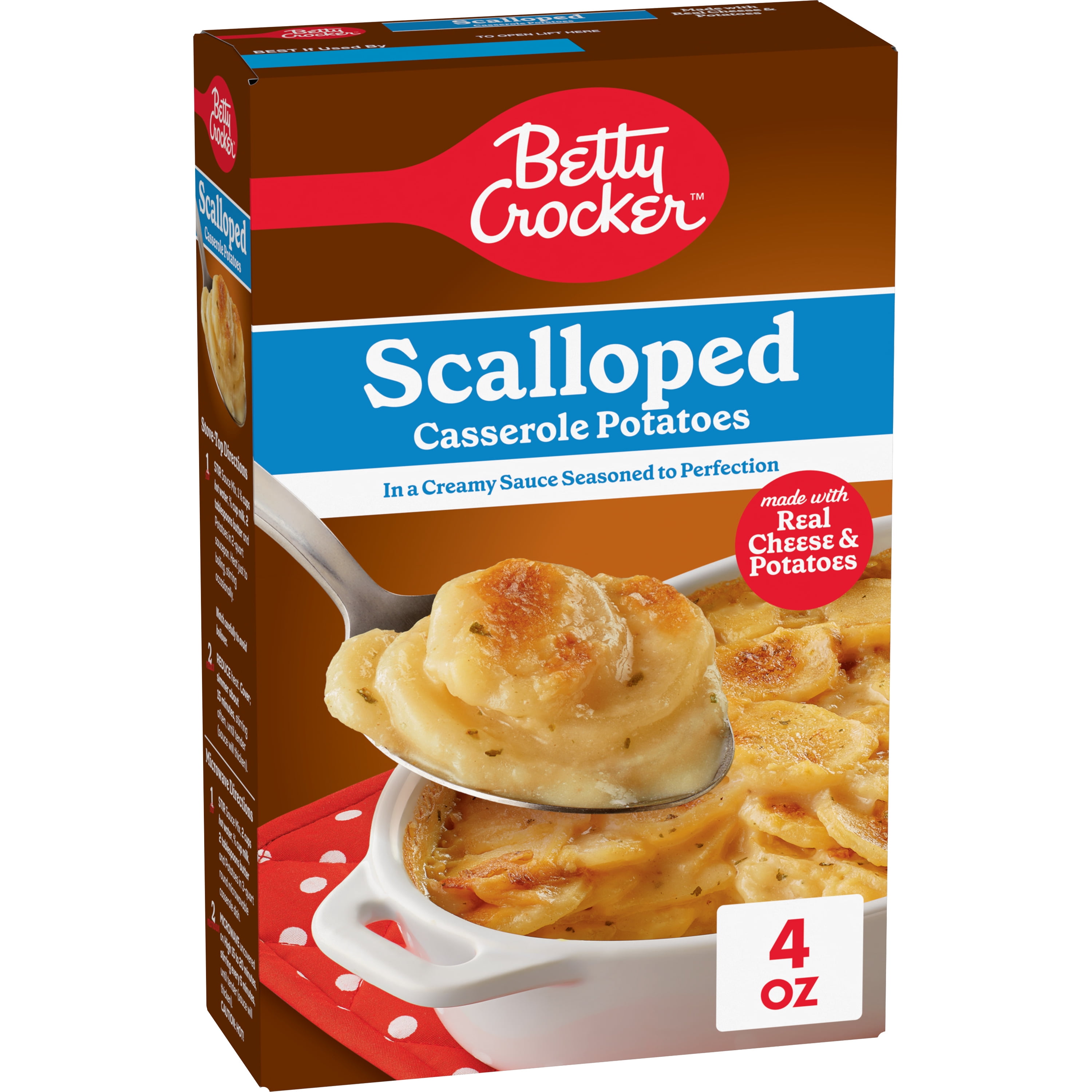 Betty Crocker Scalloped Casserole Potatoes, Made with Real Cheese, 4 oz ...