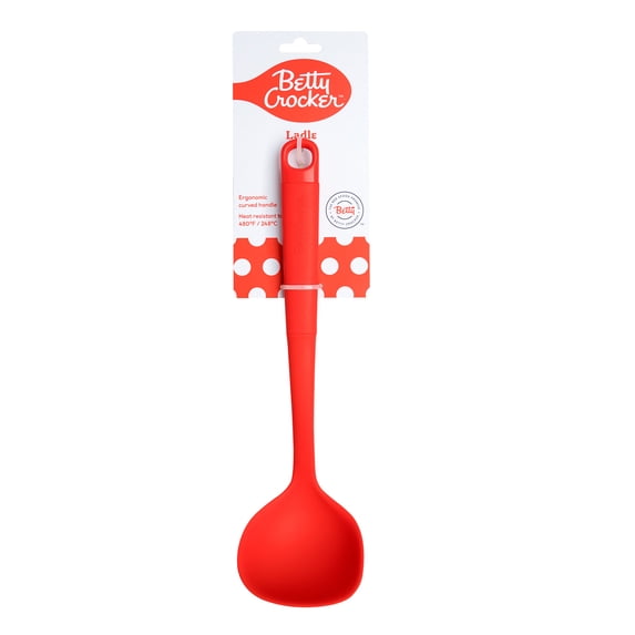 Betty Crocker Silicone 13 Inch Ladle, Red - Walmart.com