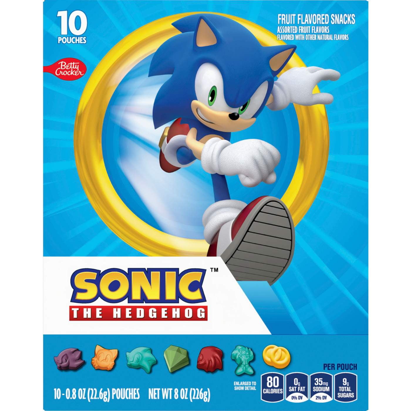 Betty Crocker Sonic The Hedge Hog Fruit Snacks - 10 ct - Walmart.com