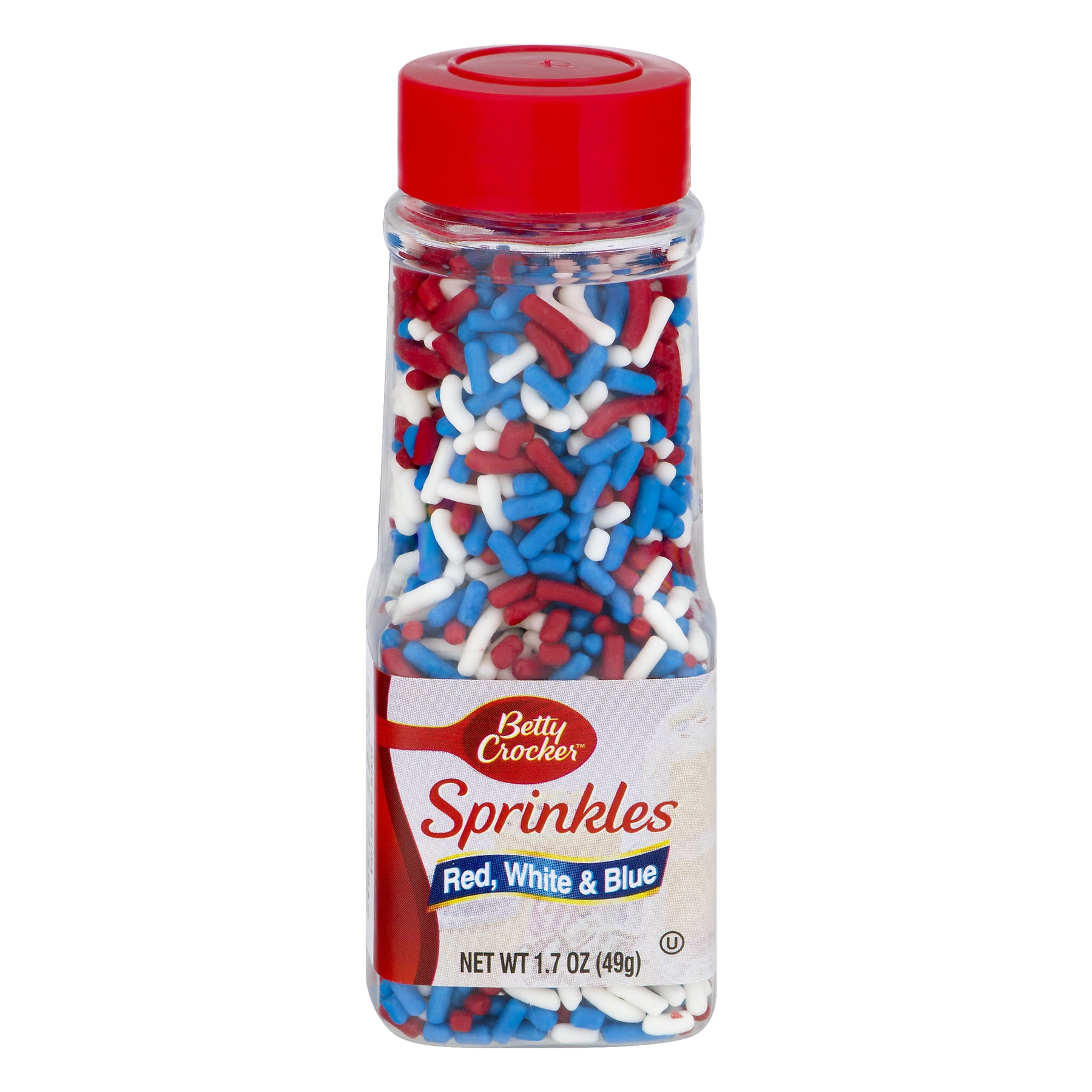 Betty Crocker Sprinkles 1.75oz-Red, White & Blue - Walmart.com