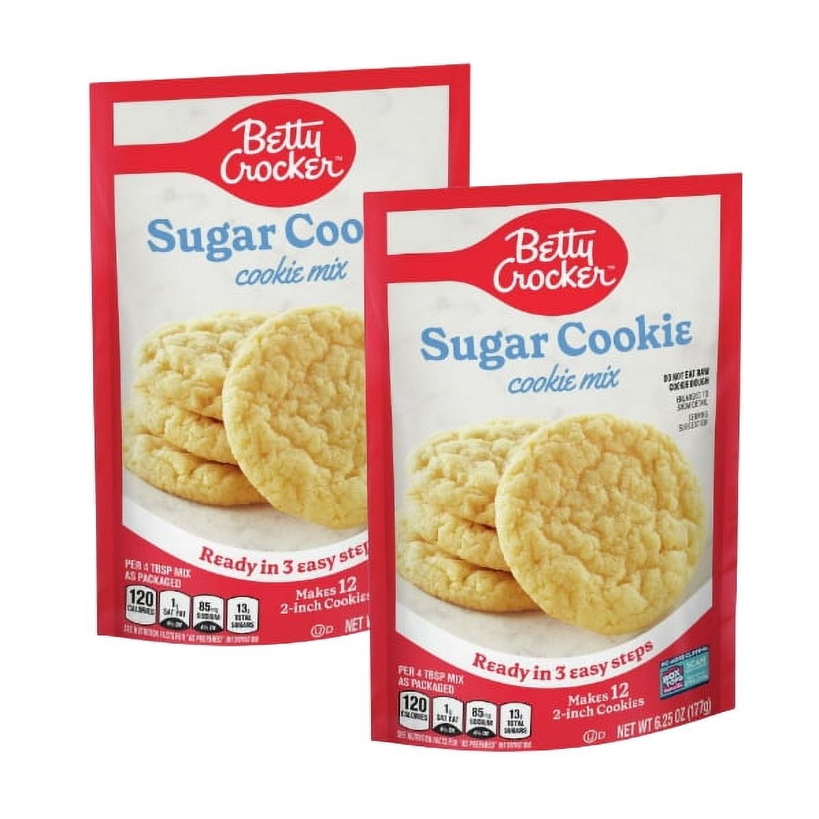 Betty Crocker Sugar Cookie Mix, Makes twelve (12) 2-inch Cookies, 6.25 ...