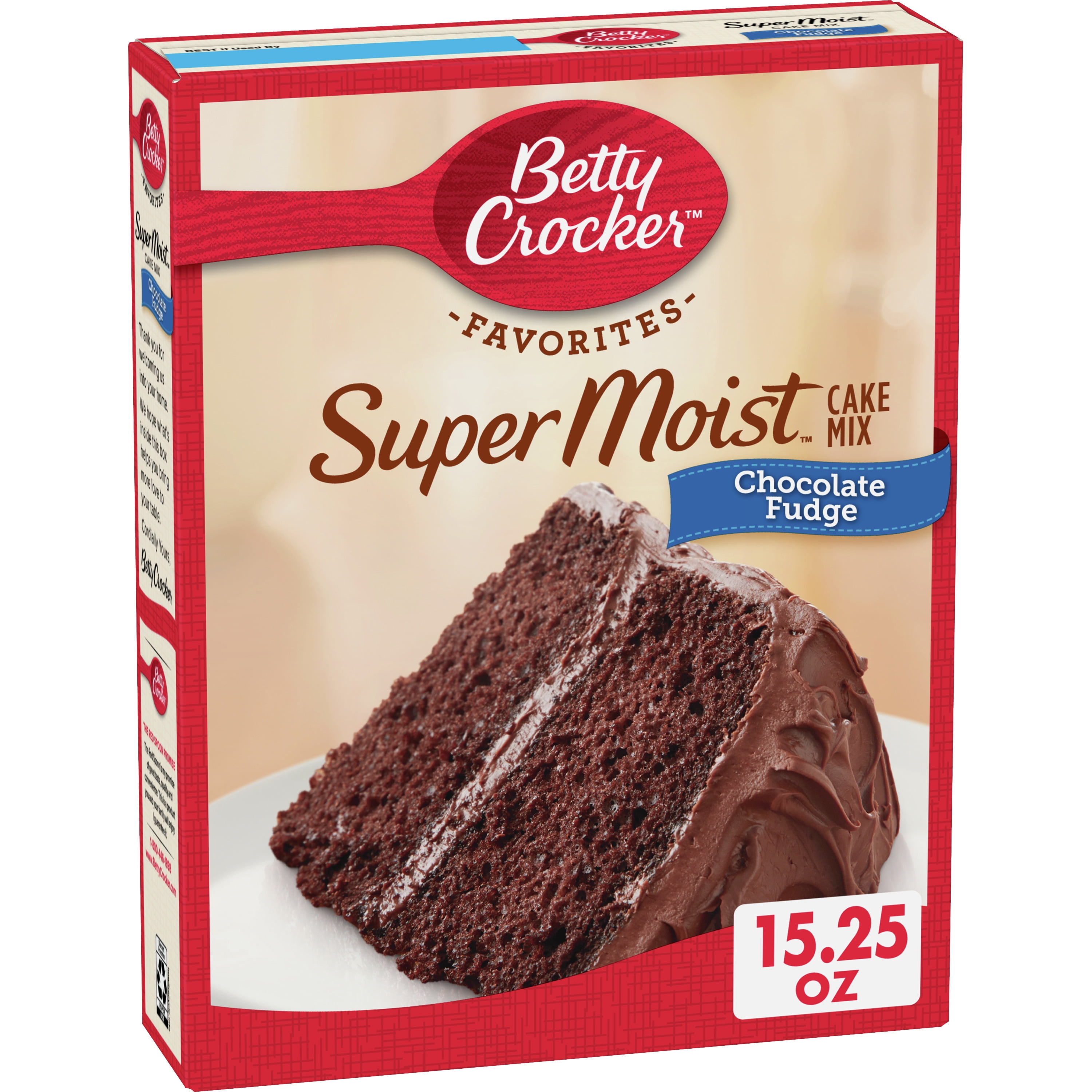 Betty Crocker Chocolate Fudge Cake Mix, 15.25 oz, Quick & Easy Dessert ...