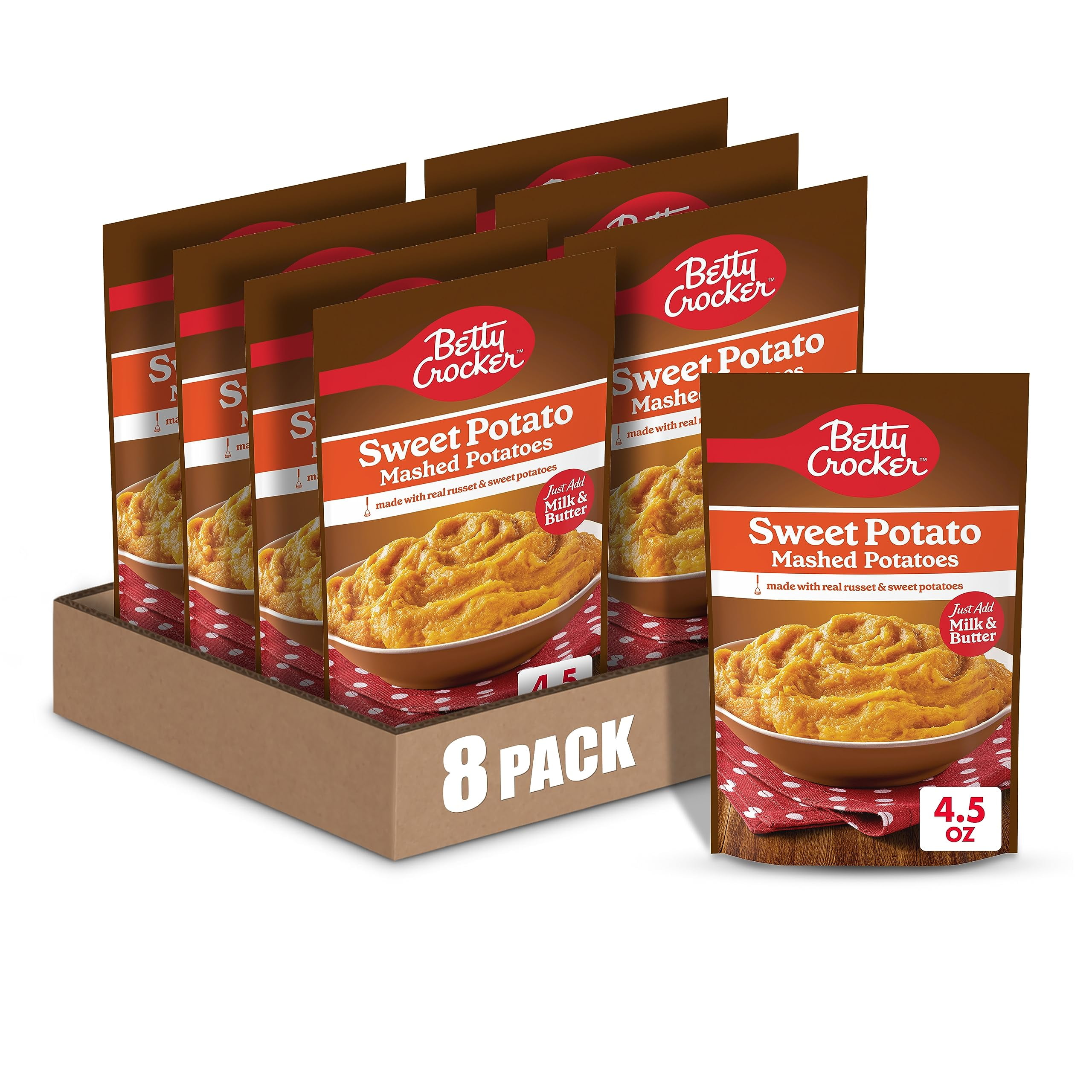 Betty Crocker Sweet Potato Mashed Potatoes, 4.5 oz. (Pack of 8 ...