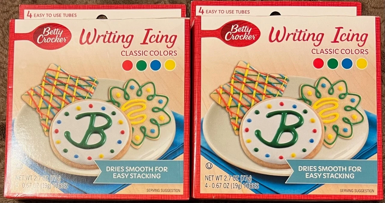 Betty Crocker Writing Icing Classic Colors, 4-Color Cookie Decorating ...