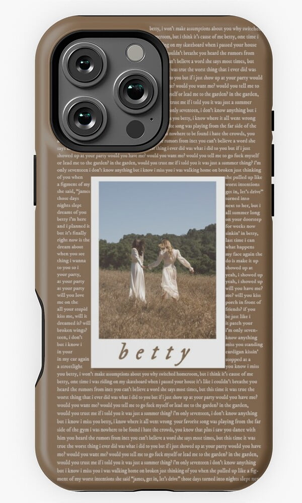 Betty Folklore Lyrics Phone Case Compatible with iPhone 11 to 16 Pro ...