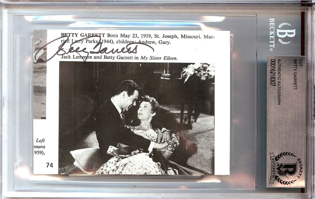 Betty Garrett Signed Autograph Cut Signature My Sister Eileen BAS ...