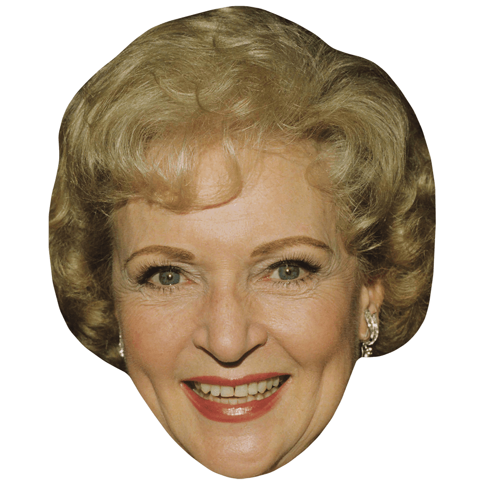 Betty White (Curly Hair) Celebrity Mask, Flat Card Face, Fancy Dress ...