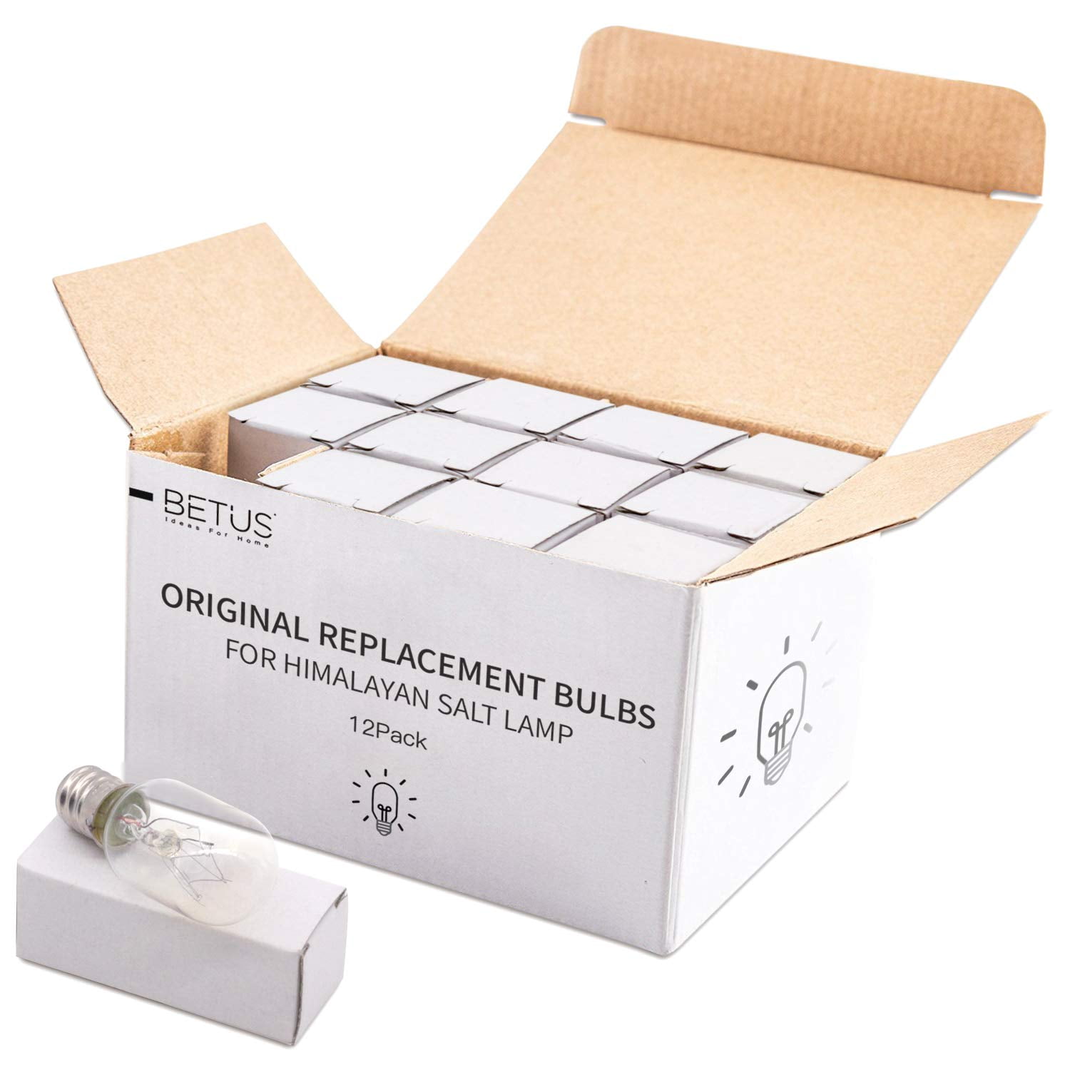 Betus 12 Pack Dimmable E12 Socket 15W Salt Lamp Bulbs - Small Size ...